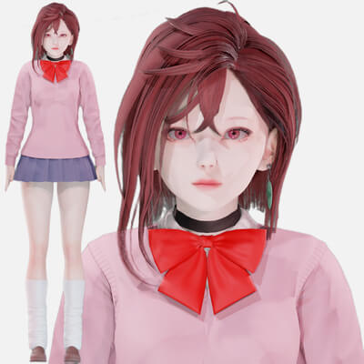 Cosplay Momo Ayase - UE5 - Unity - Blender - Animated 3D Model by ...