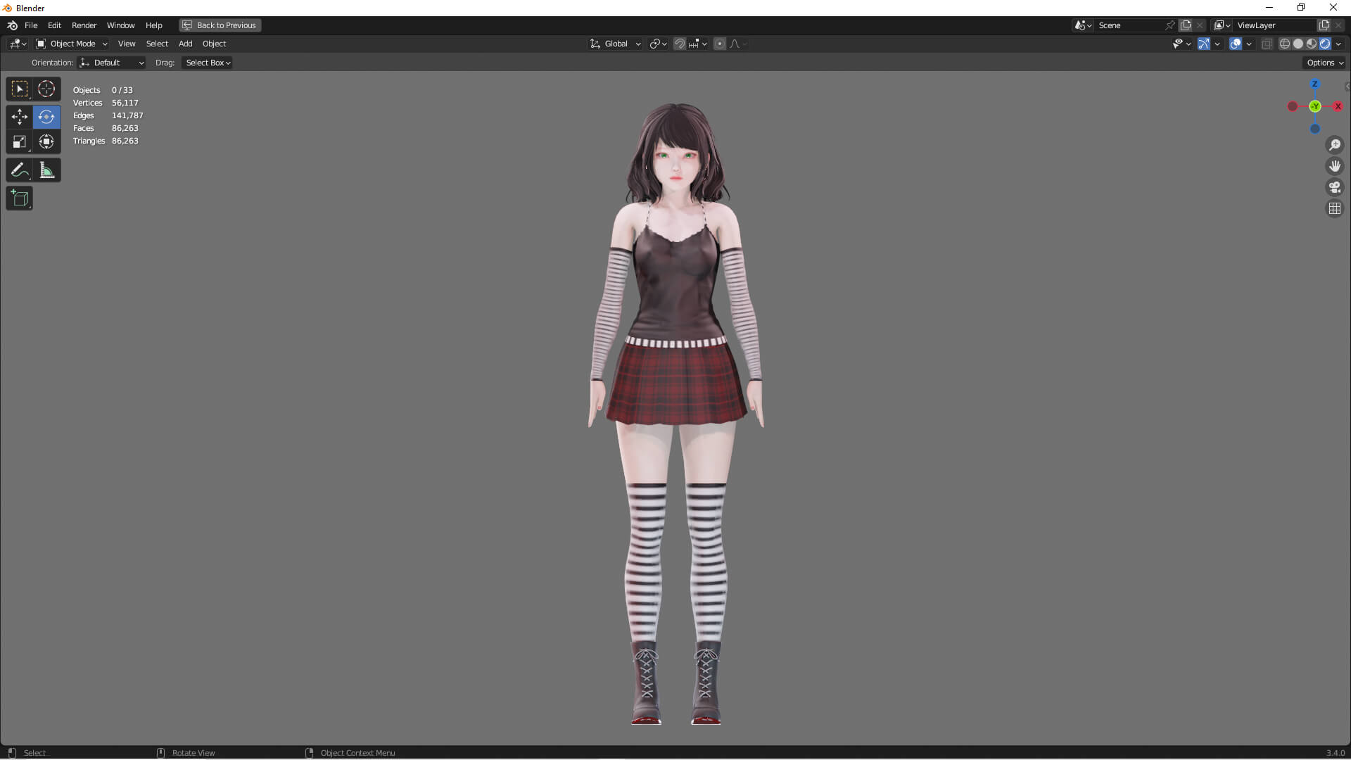 Emo Clothing 0001 - UE5 - Unity - Blender - Animated 3D Model by ...