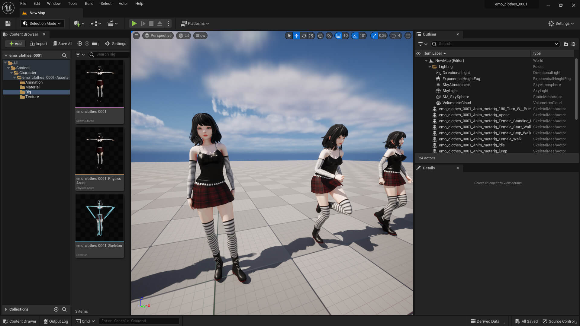 Emo Clothing 0001 Ue5 Unity Blender Animated 3d Model By Blenderanimemodel3d