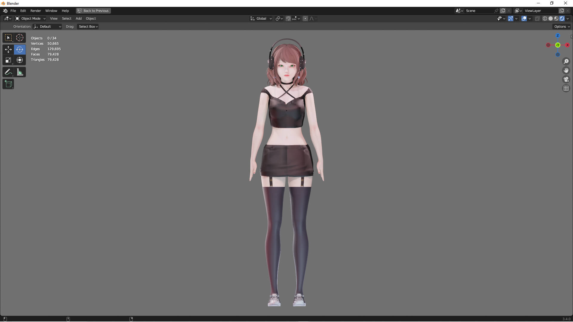 Emo Clothing 0004 Ue5 Unity Blender Animated 3d Model By Blenderanimemodel3d