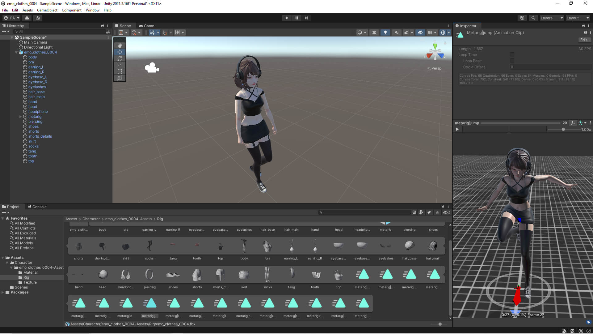 Emo Clothing 0004 Ue5 Unity Blender Animated 3d Model By Blenderanimemodel3d