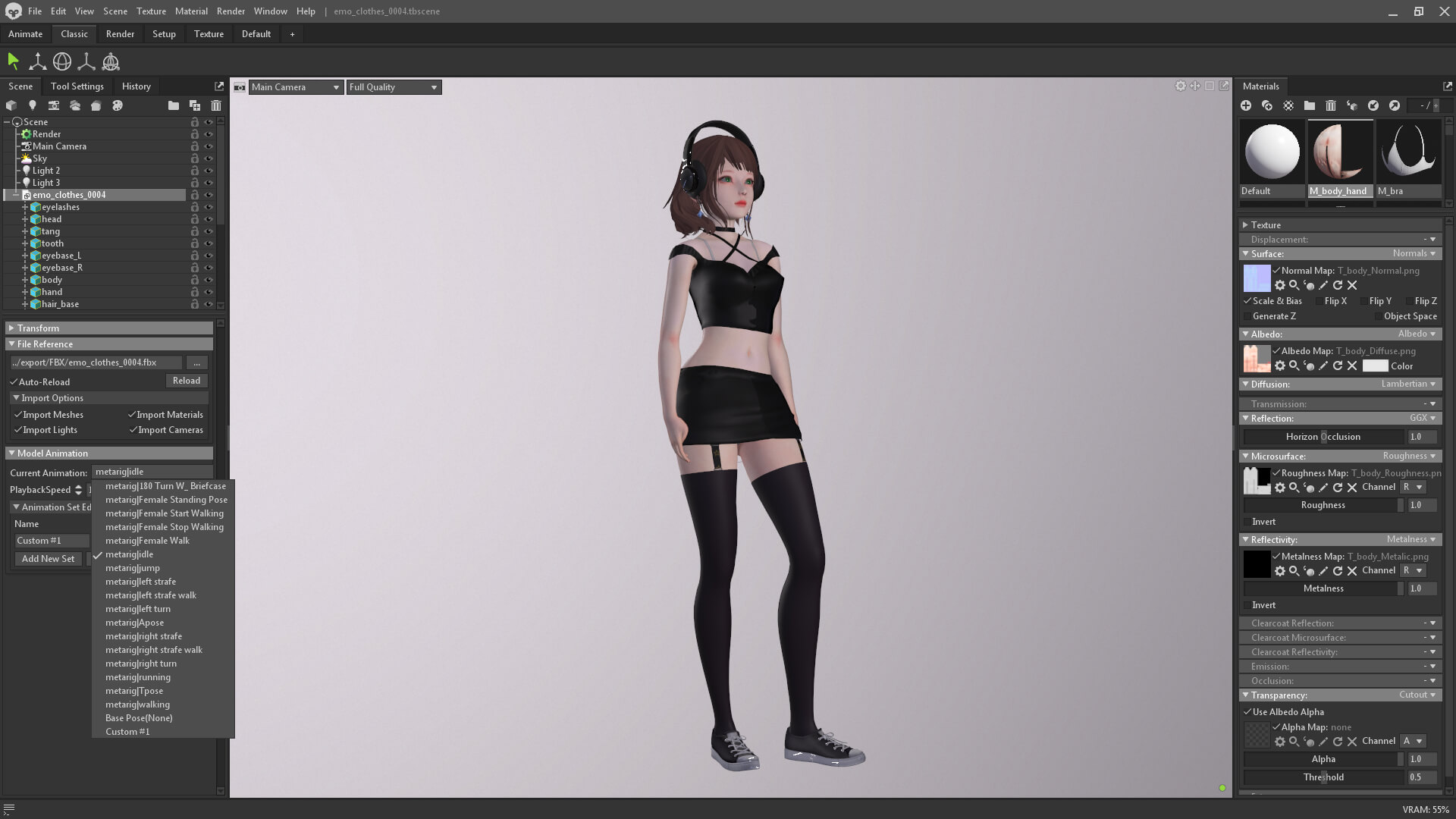 Emo Clothing 0004 Ue5 Unity Blender Animated 3d Model By Blenderanimemodel3d