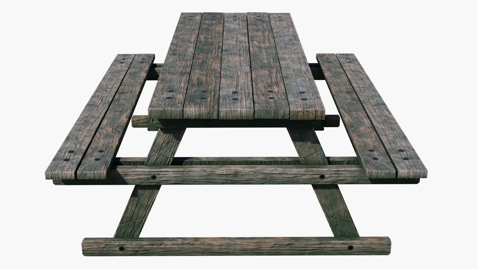 Wooden Bench Table - 3D Model by Blenduffo