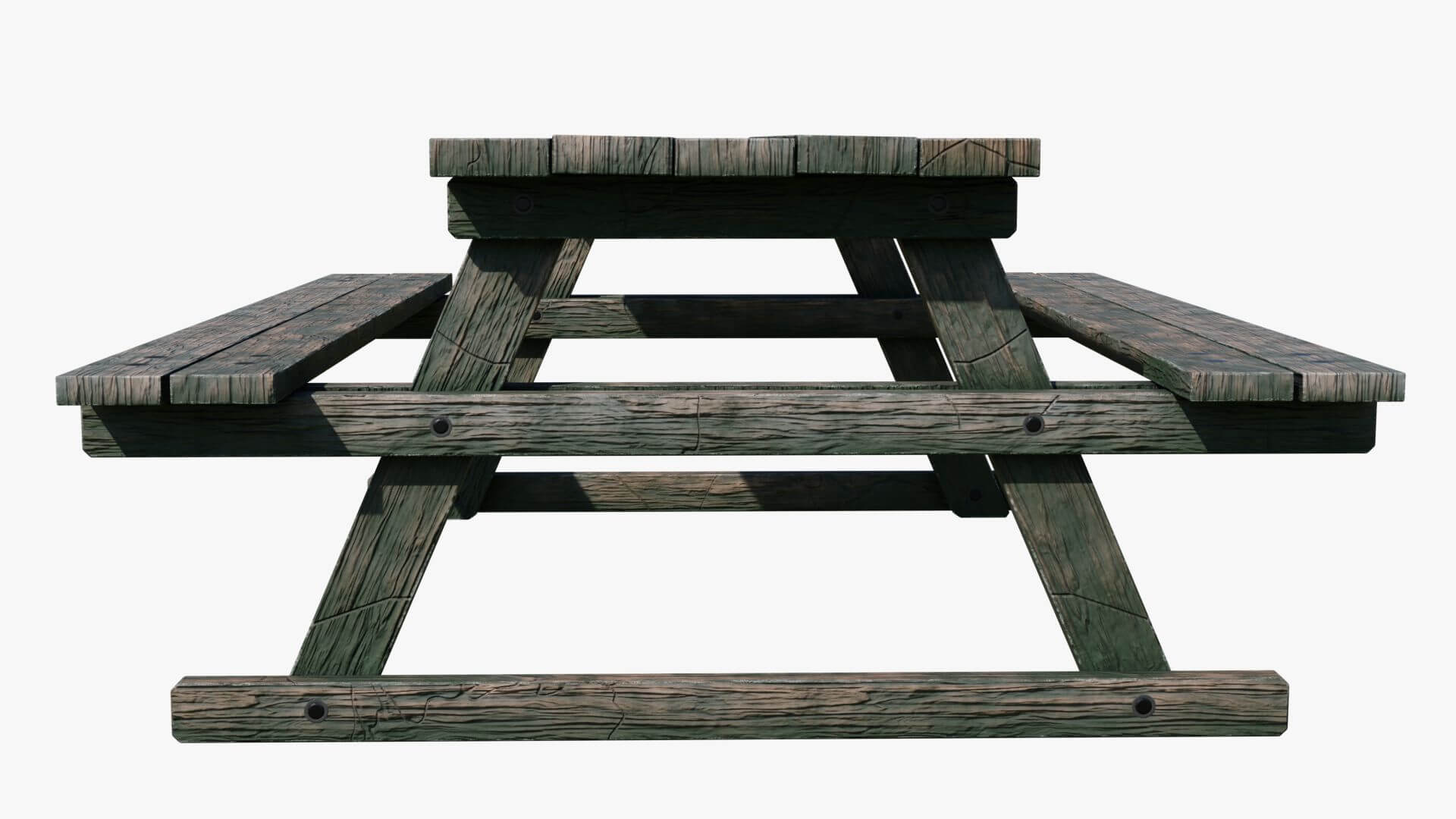 Wooden Bench Table - 3D Model by Blenduffo