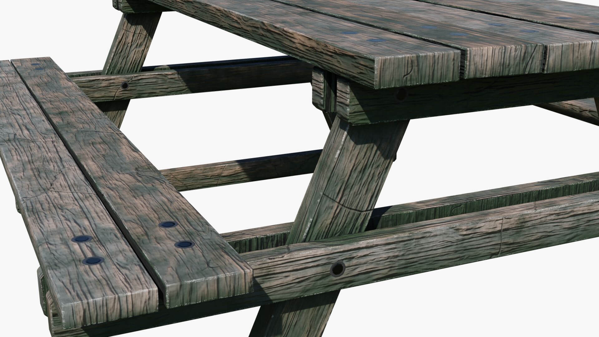 Wooden Bench Table - 3D Model by Blenduffo