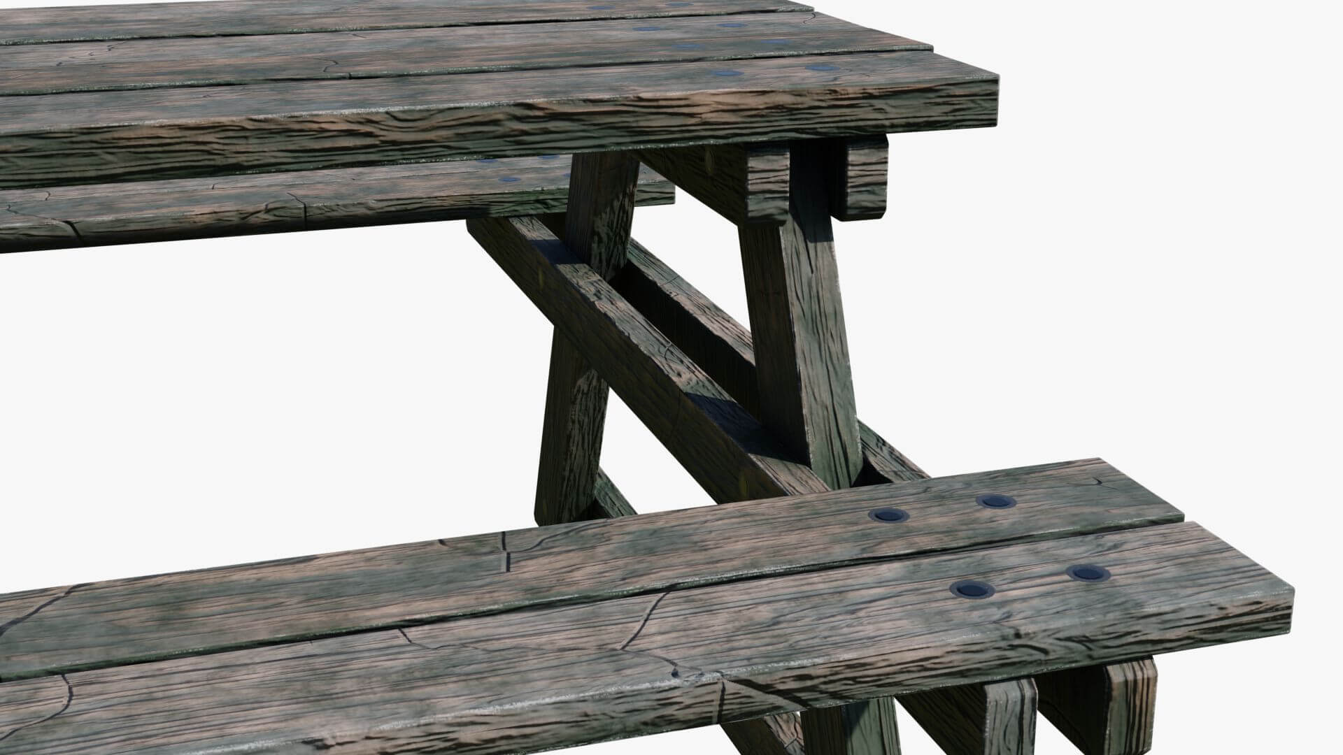 Wooden Bench Table - 3D Model by Blenduffo