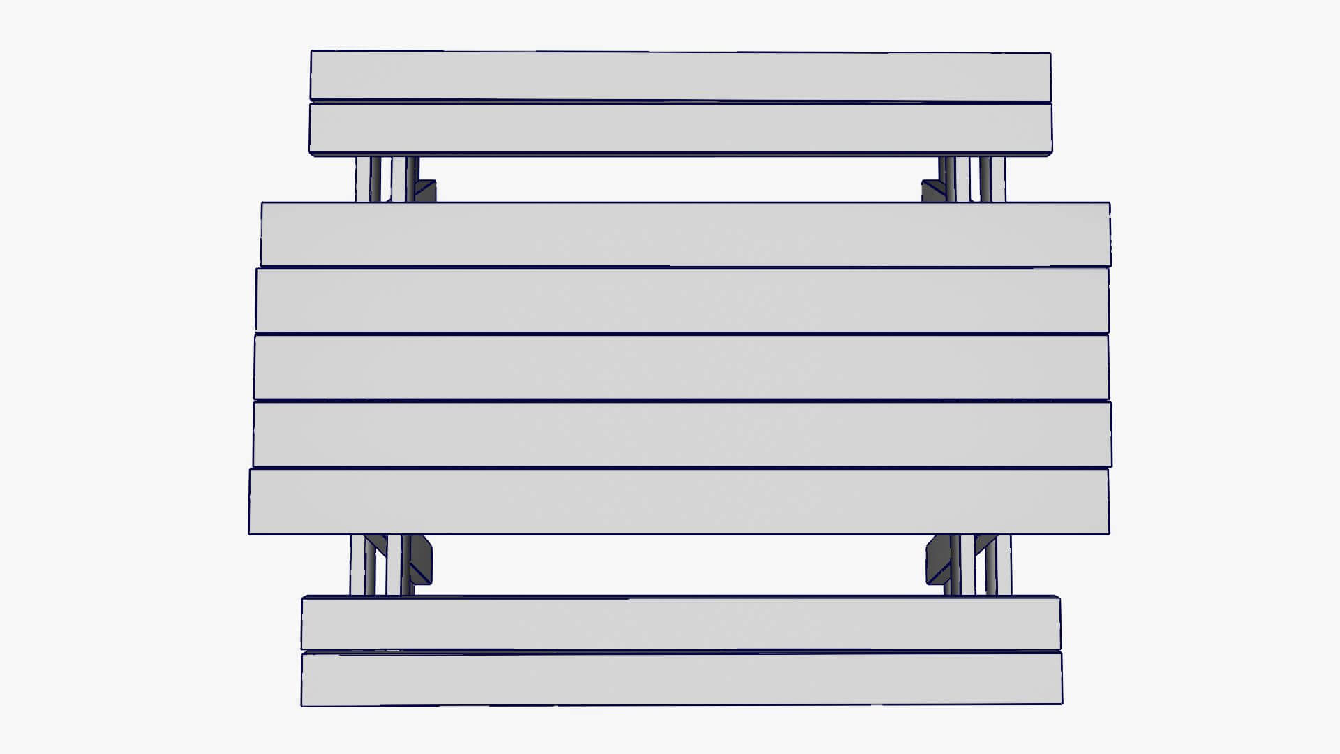 Wooden Bench Table - 3D Model by Blenduffo