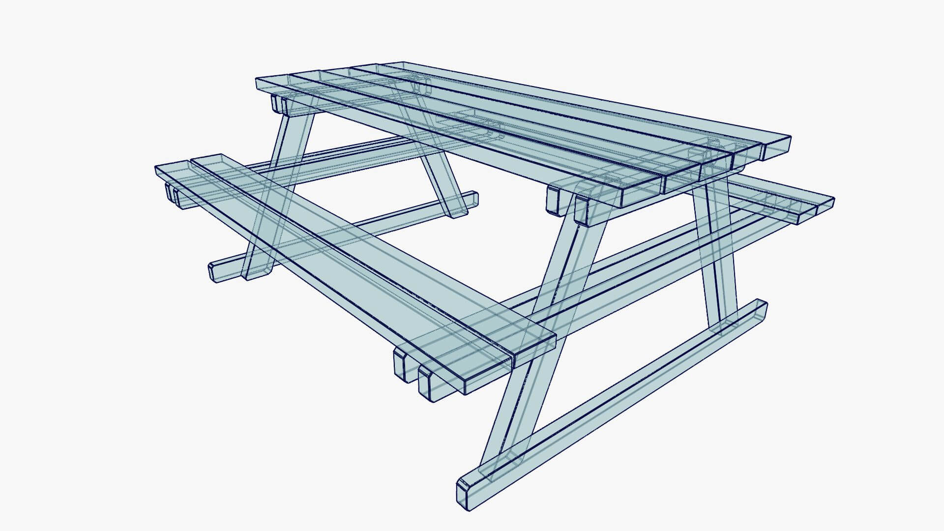 Wooden Bench Table - 3D Model by Blenduffo