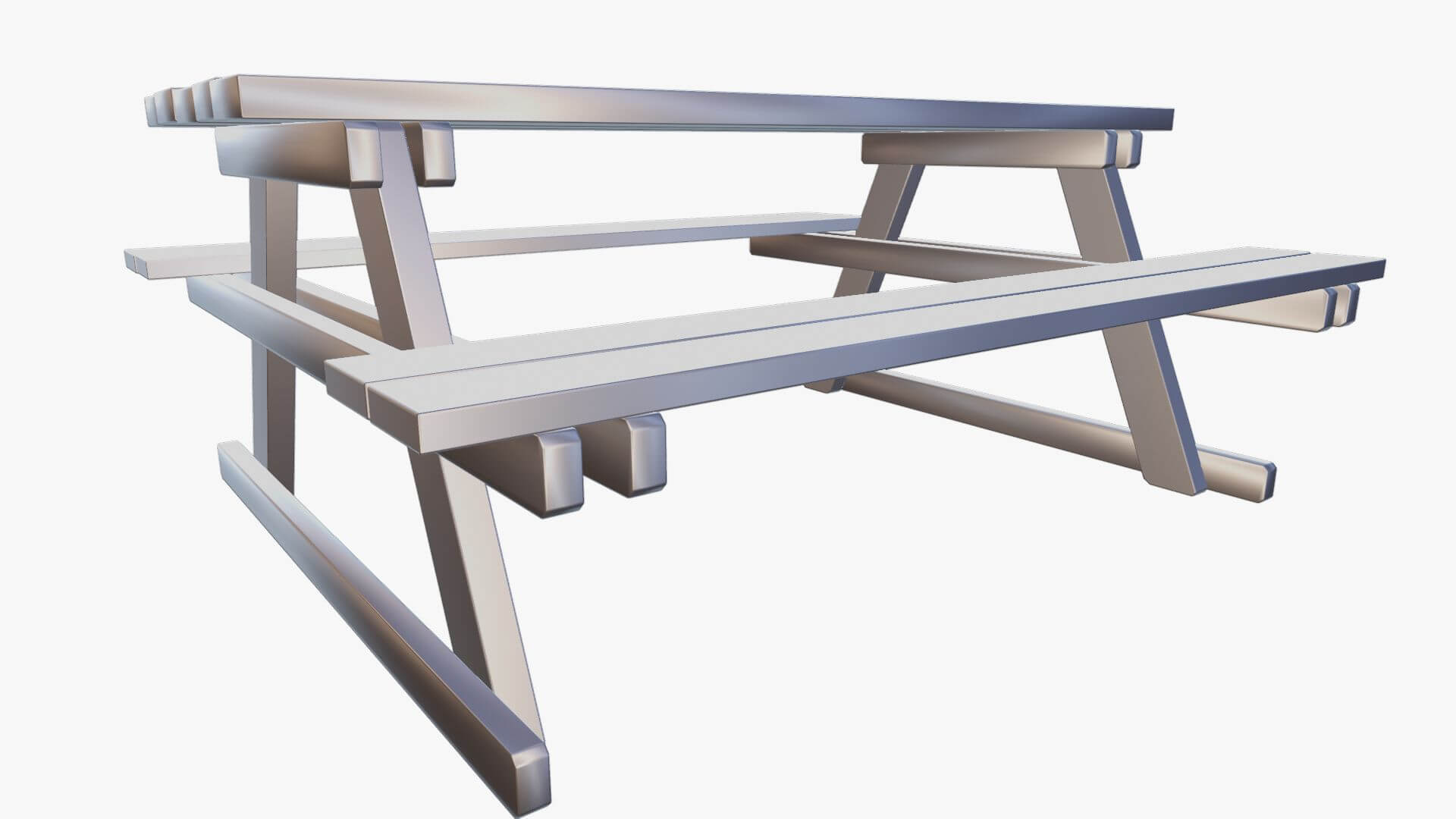 Wooden Bench Table - 3D Model by Blenduffo