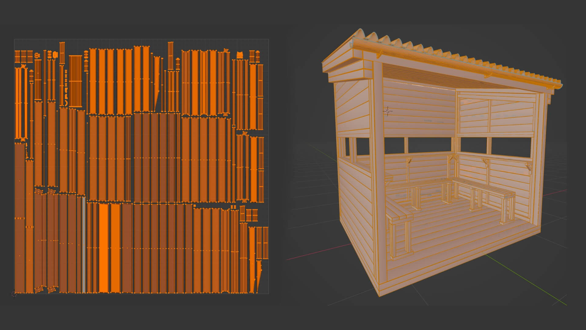 Bird Hide Shelter - 3D Model by Blenduffo
