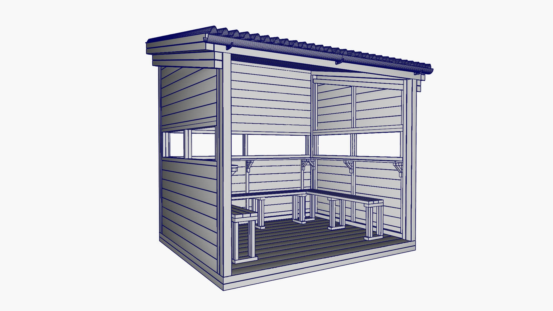 Bird Hide Shelter - 3D Model by Blenduffo