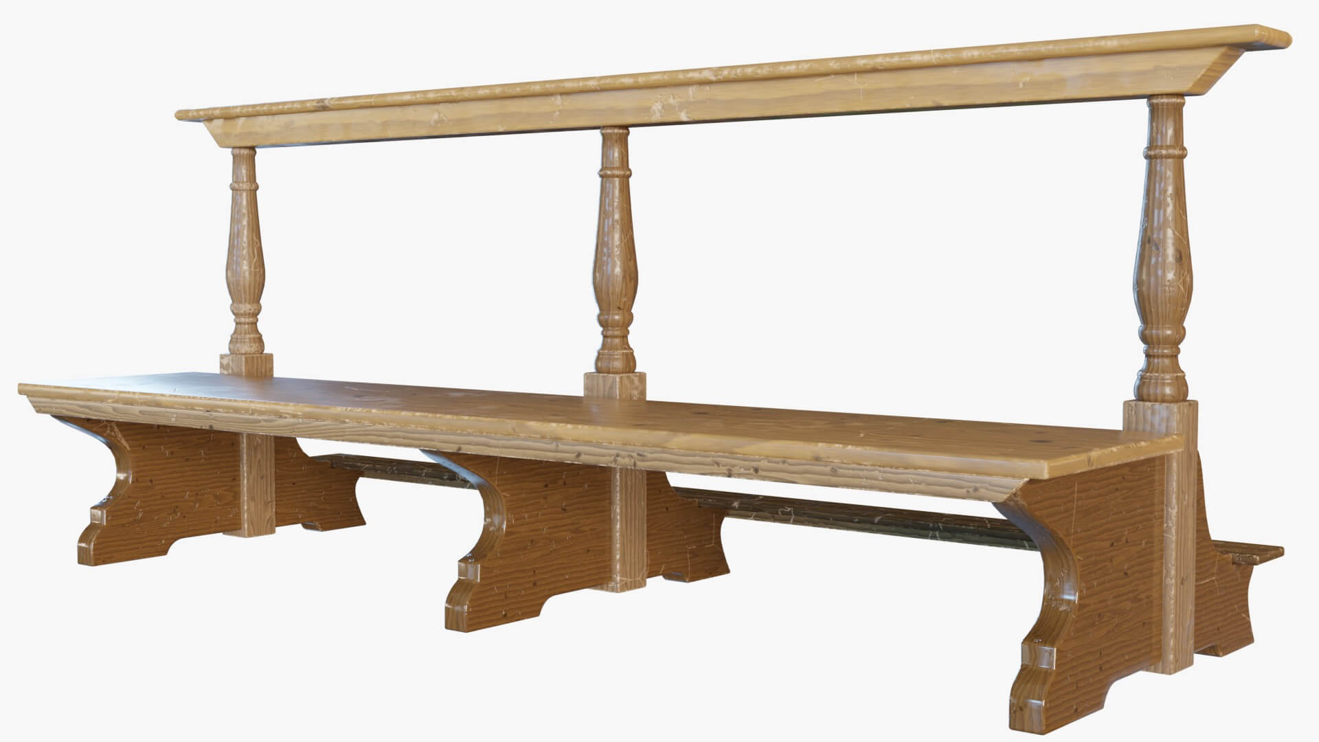 Church Bench - 3D Model by Blenduffo