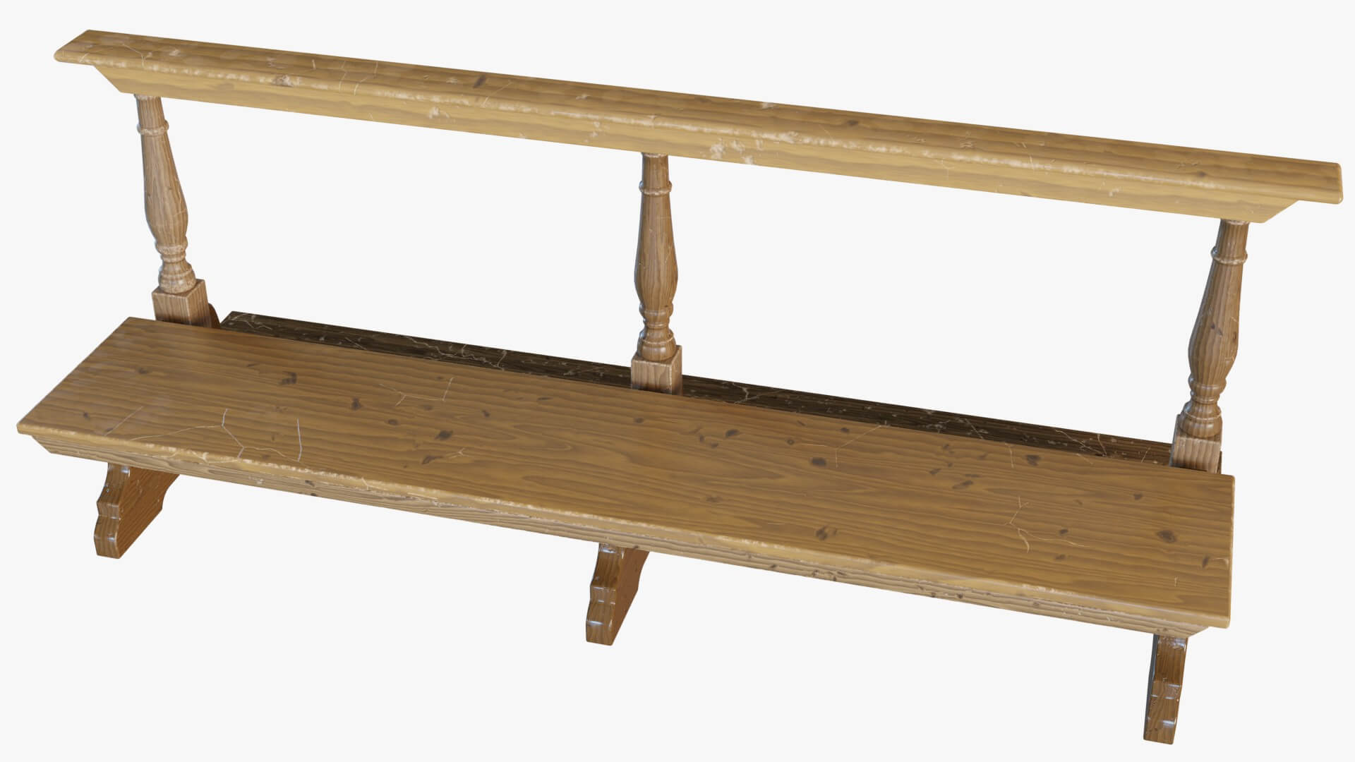 Church Bench - 3D Model by Blenduffo