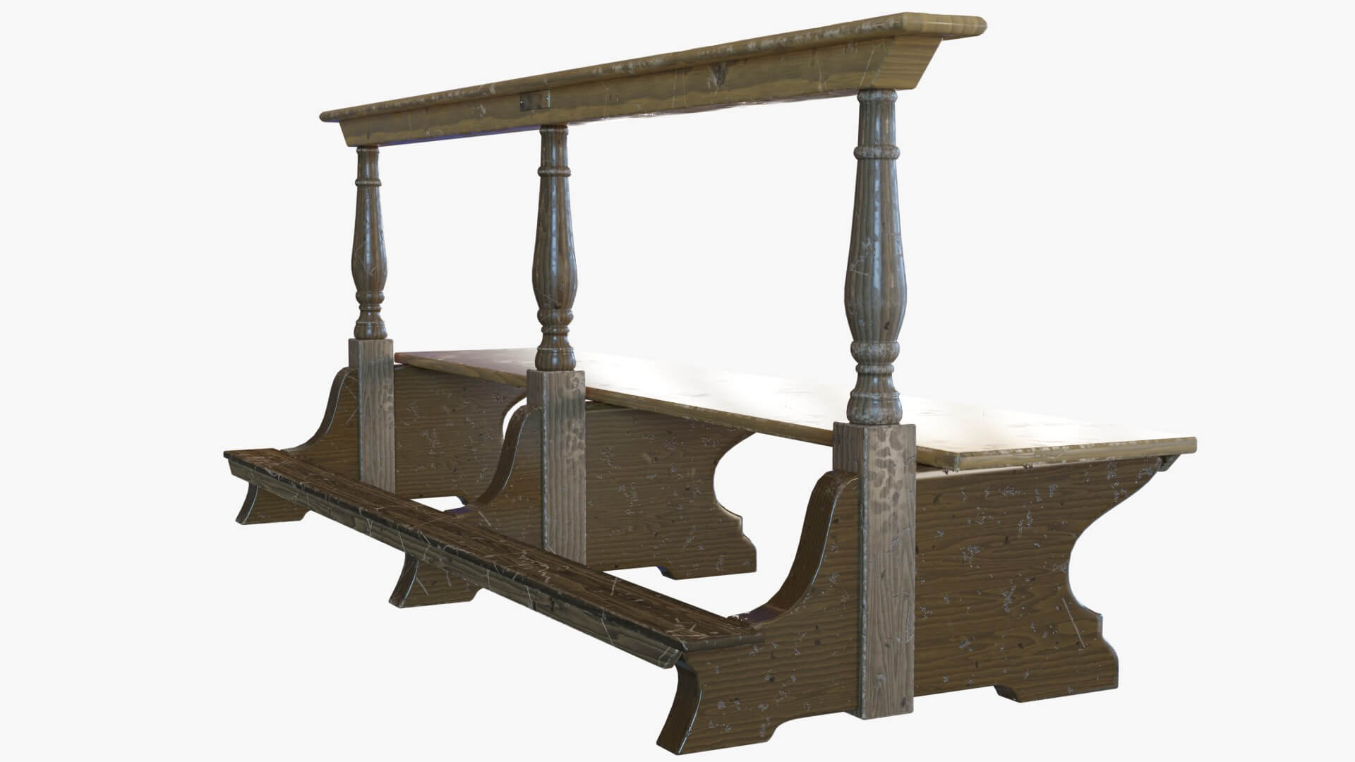 Church Bench - 3D Model by Blenduffo