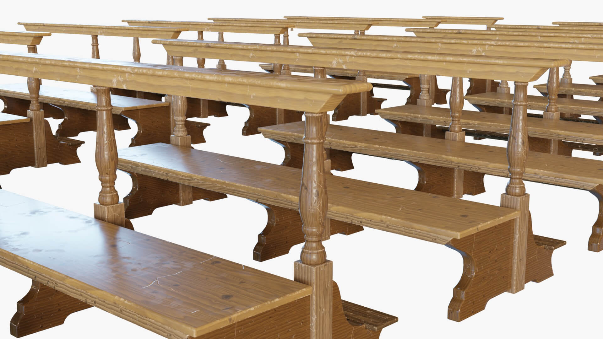 Church Bench - 3D Model by Blenduffo