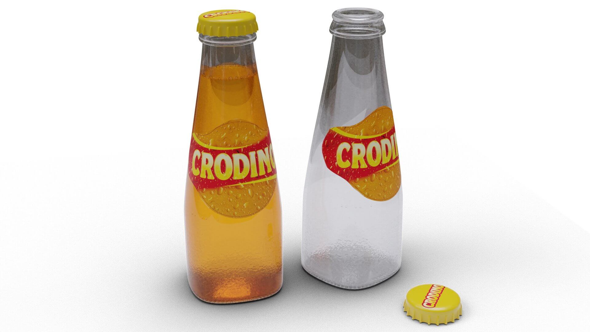 Crodino Aperitif Soda Bottle - 3D Model by Blenduffo