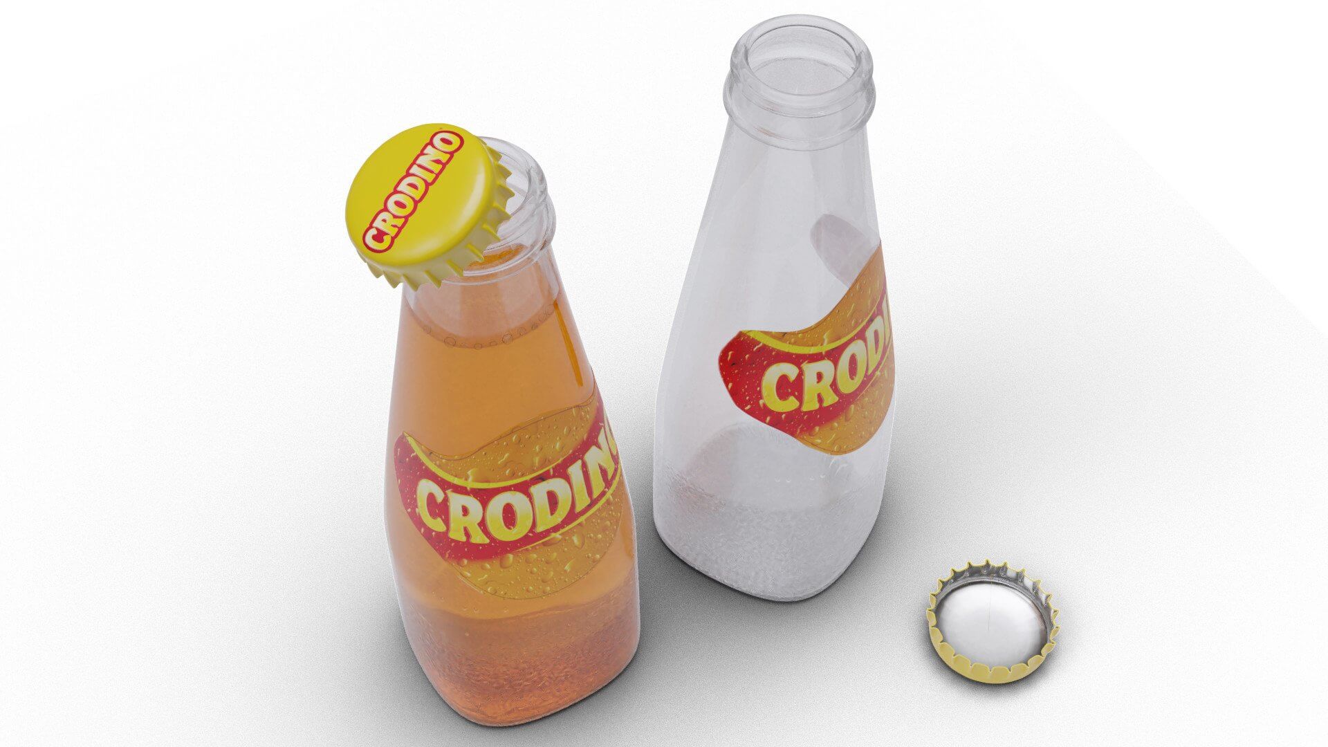 Crodino Aperitif Soda Bottle - 3D Model by Blenduffo