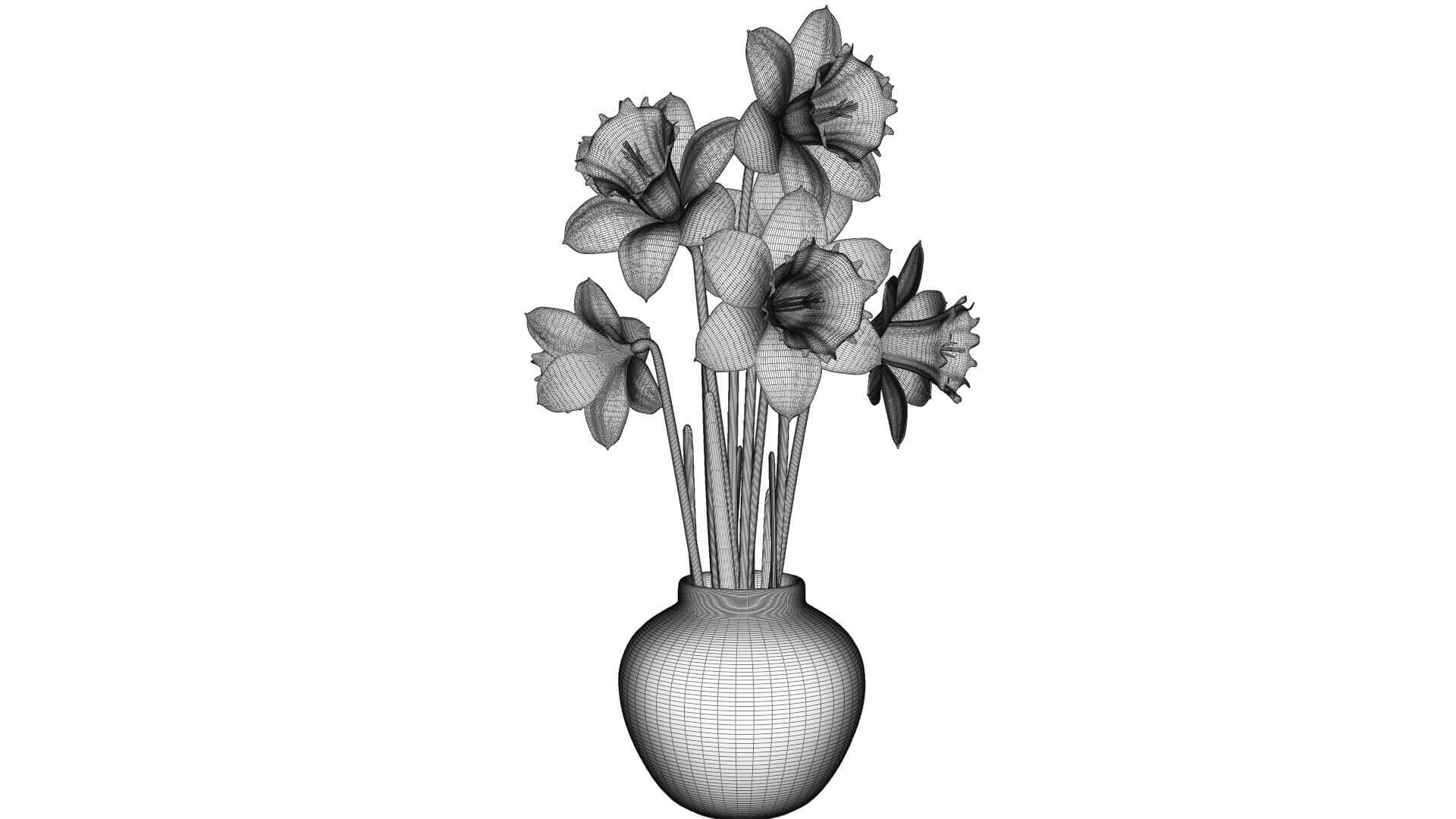 Daffodils - 3D Model by Blenduffo