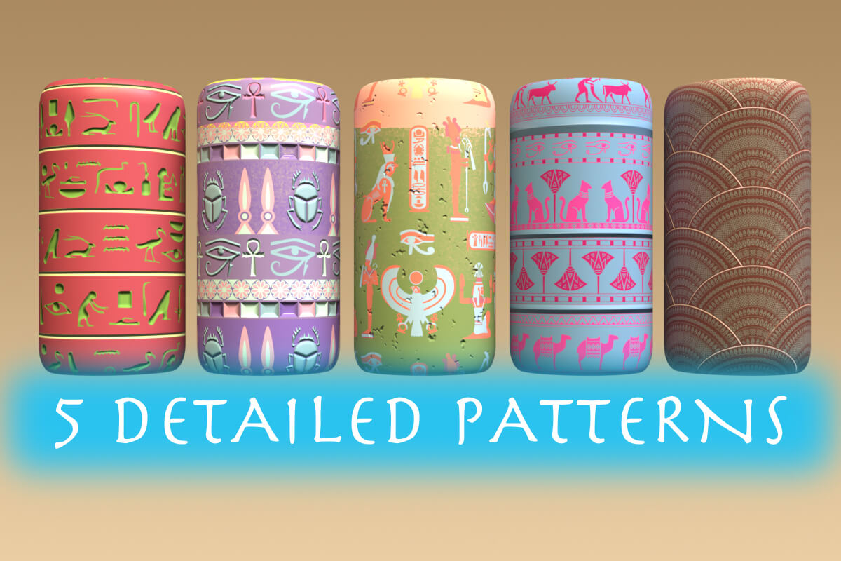 Egyptian Patterns for Blender - 3D Material or Shader by Blenduffo