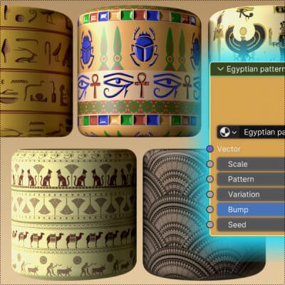African Patterns for Blender - 3D Material or Shader by Blenduffo