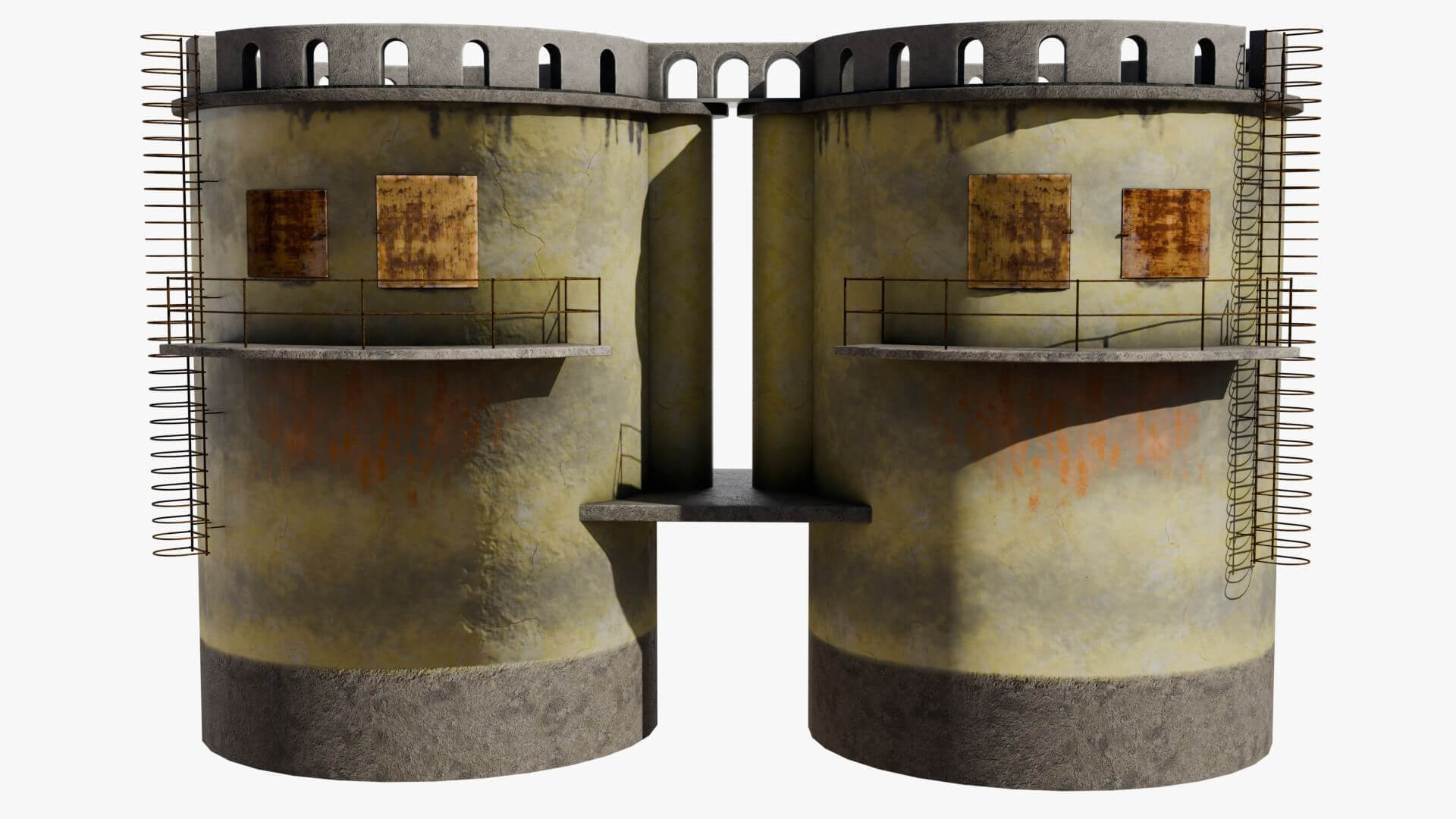 Grain tower Silo - 3D Model by Blenduffo