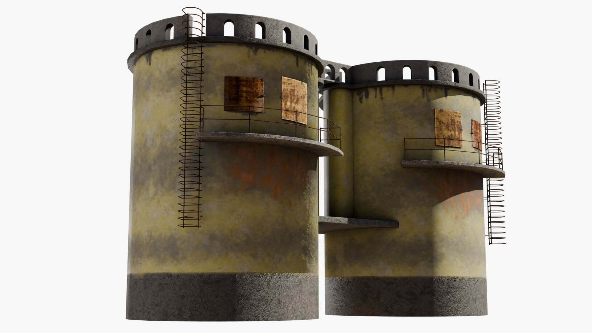 Grain tower Silo - 3D Model by Blenduffo