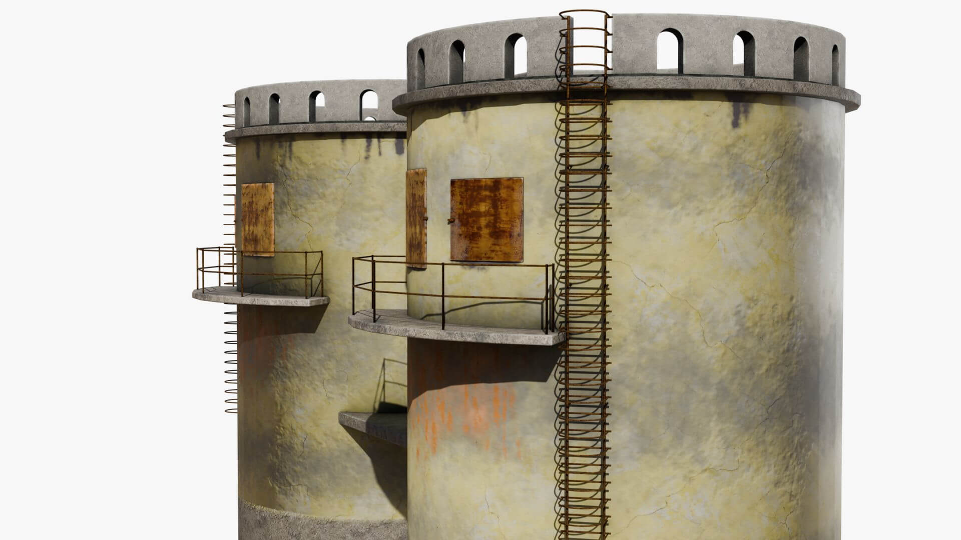 Grain tower Silo - 3D Model by Blenduffo