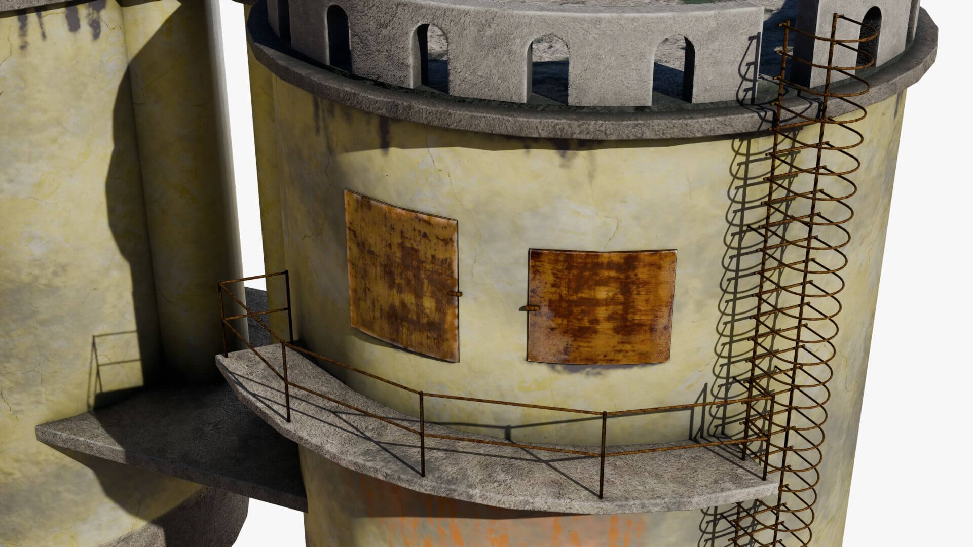 Grain tower Silo - 3D Model by Blenduffo