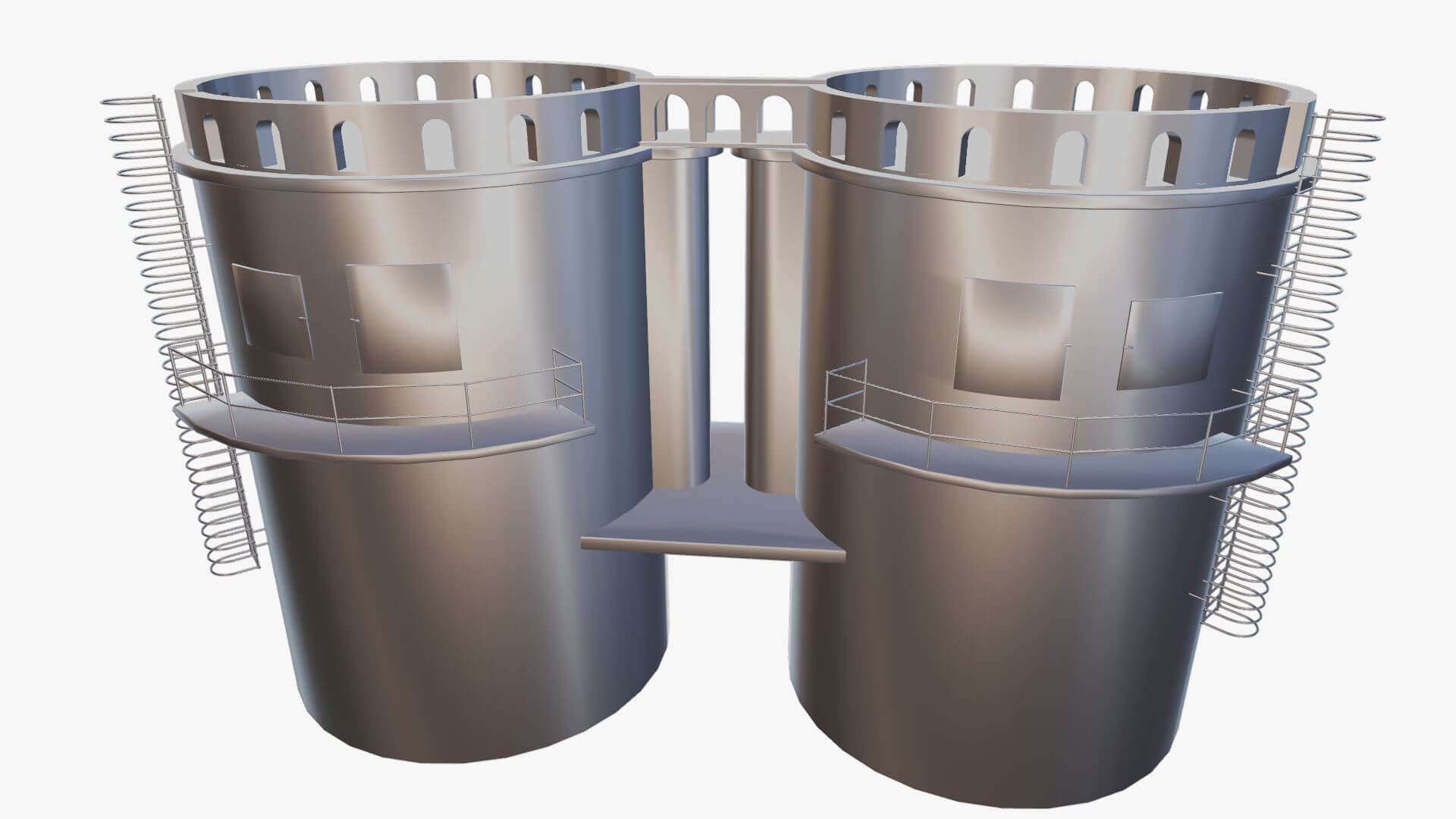 Grain tower Silo - 3D Model by Blenduffo