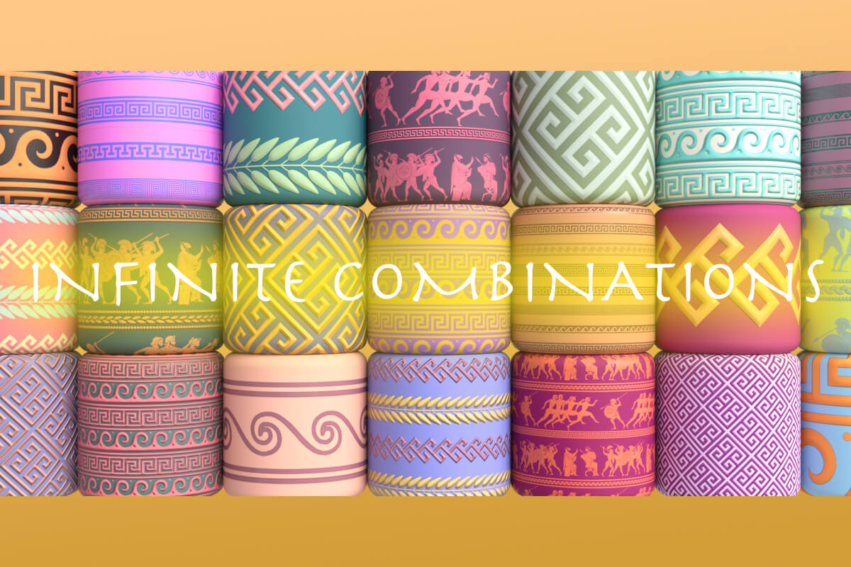 Greek Patterns for Blender - 3D Material or Shader by Blenduffo
