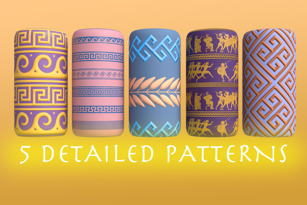 Greek Patterns for Blender - 3D Material or Shader by Blenduffo