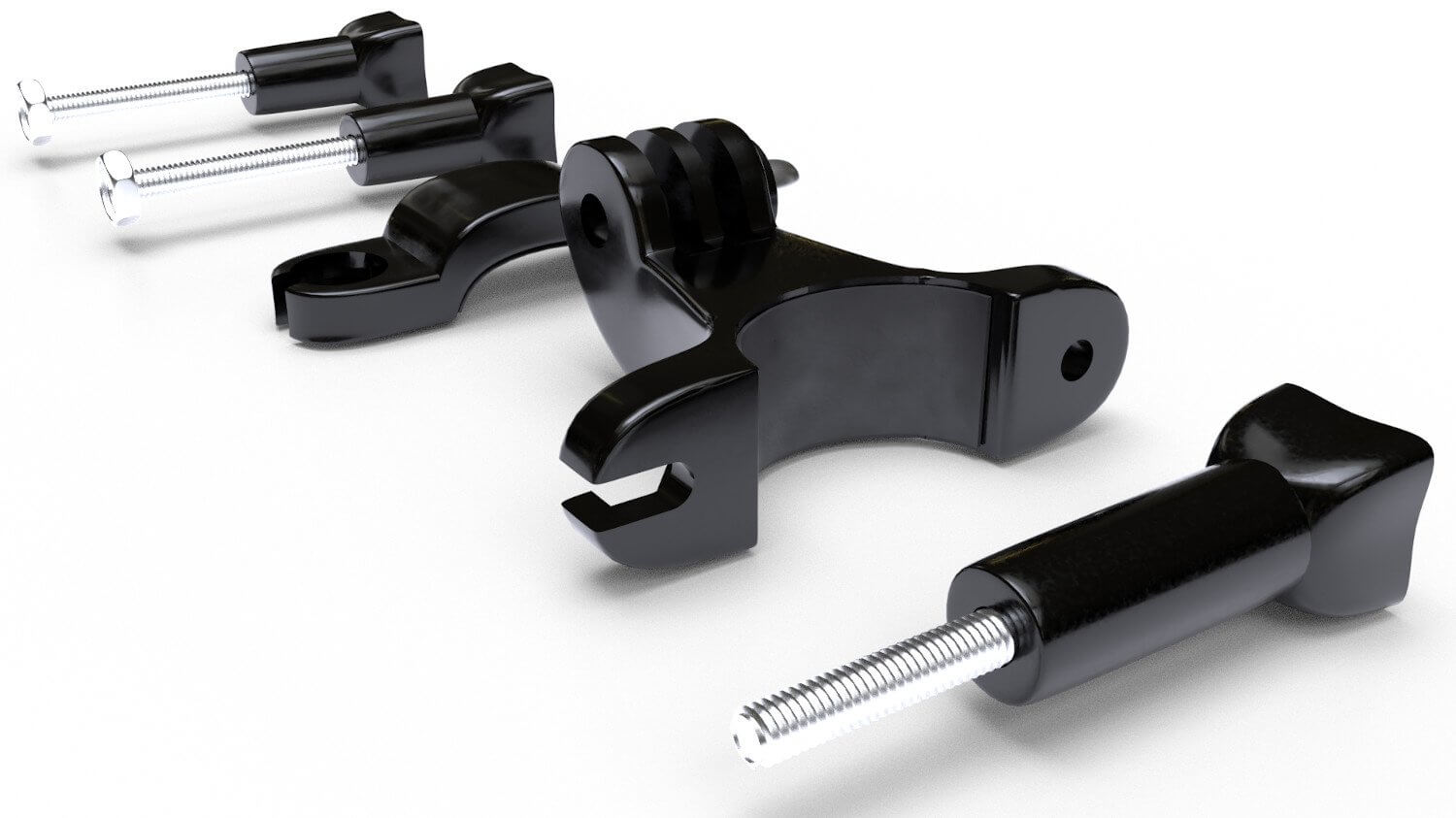 Action Camera Handle Mount - 3D Model by Blenduffo