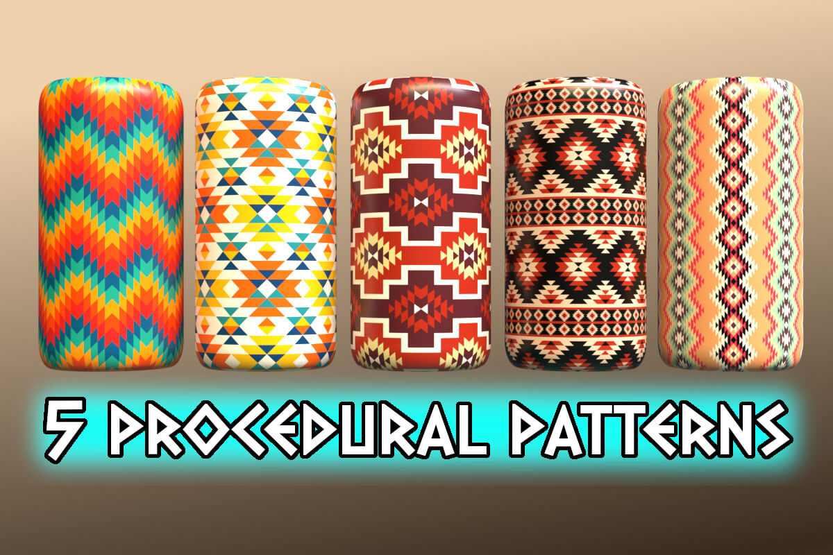 Native American Patterns for Blender - 3D Material or Shader by Blenduffo