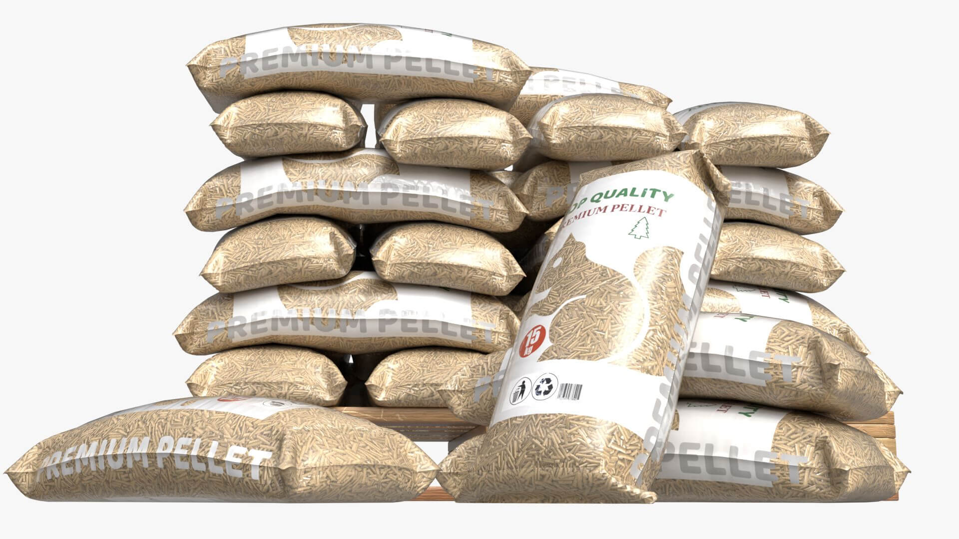 Pellet Fuel Sacks - 3D Model by Blenduffo