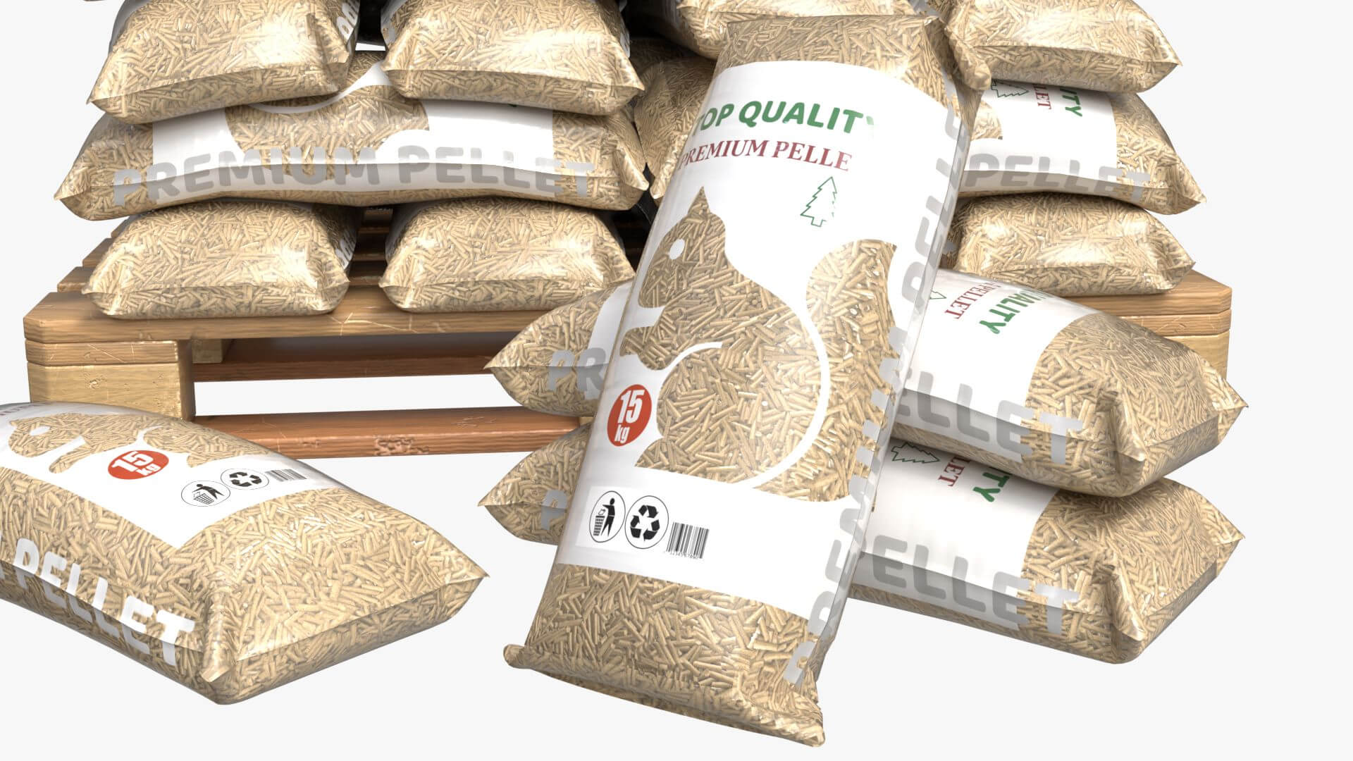 Pellet Fuel Sacks - 3D Model by Blenduffo