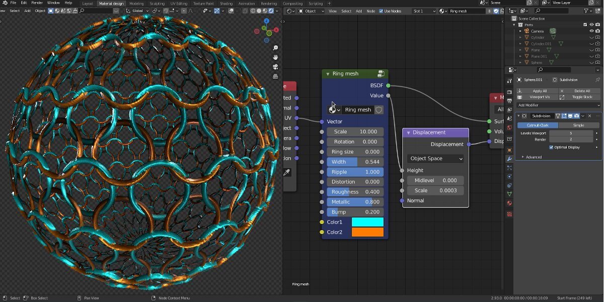 Ring Mesh Shader For Blender By Blenduffo