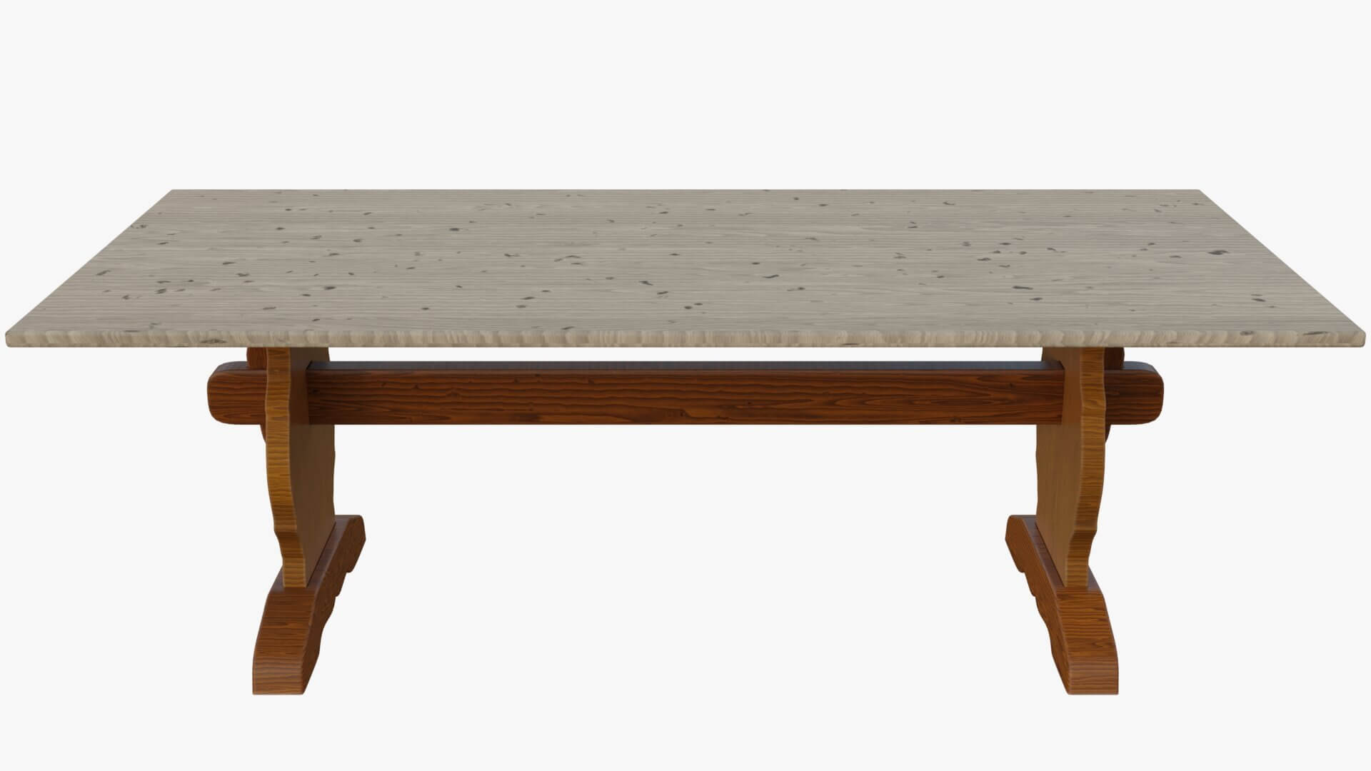 Trestle Table - 3D Model by Blenduffo