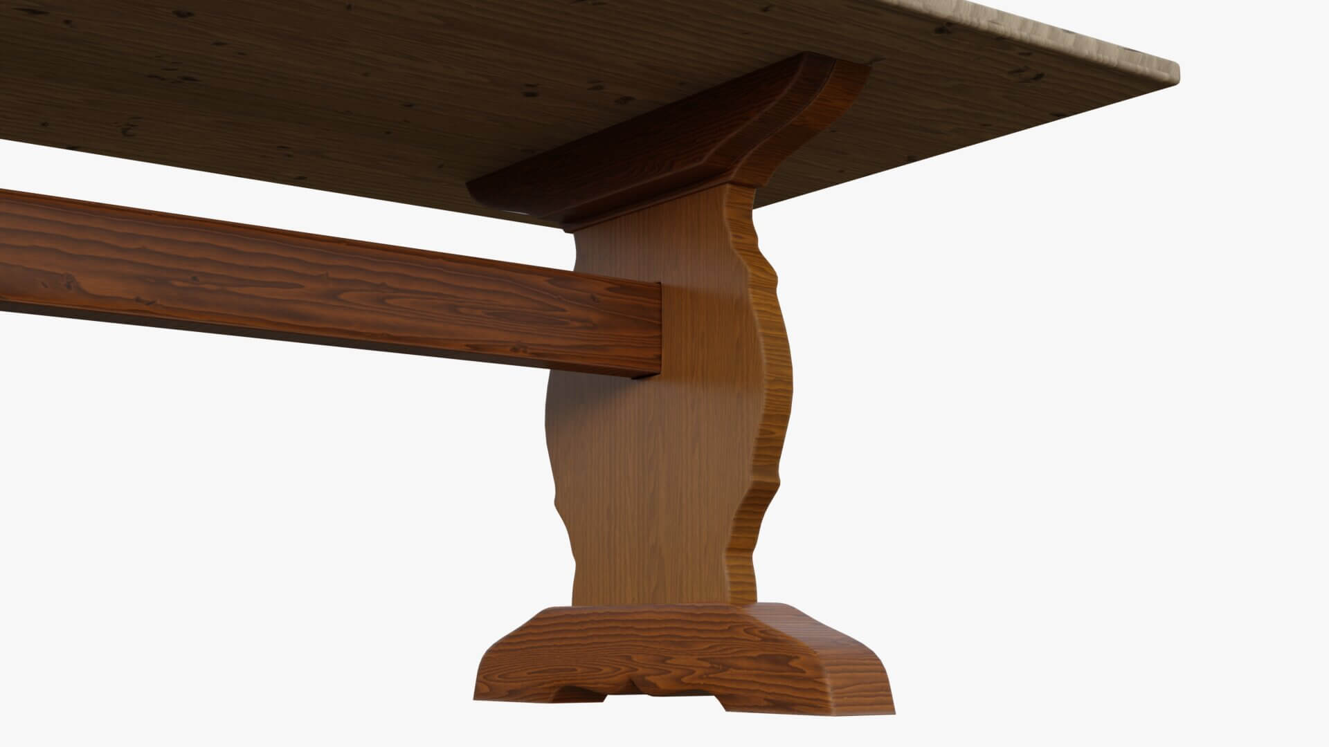 Trestle Table - 3D Model by Blenduffo