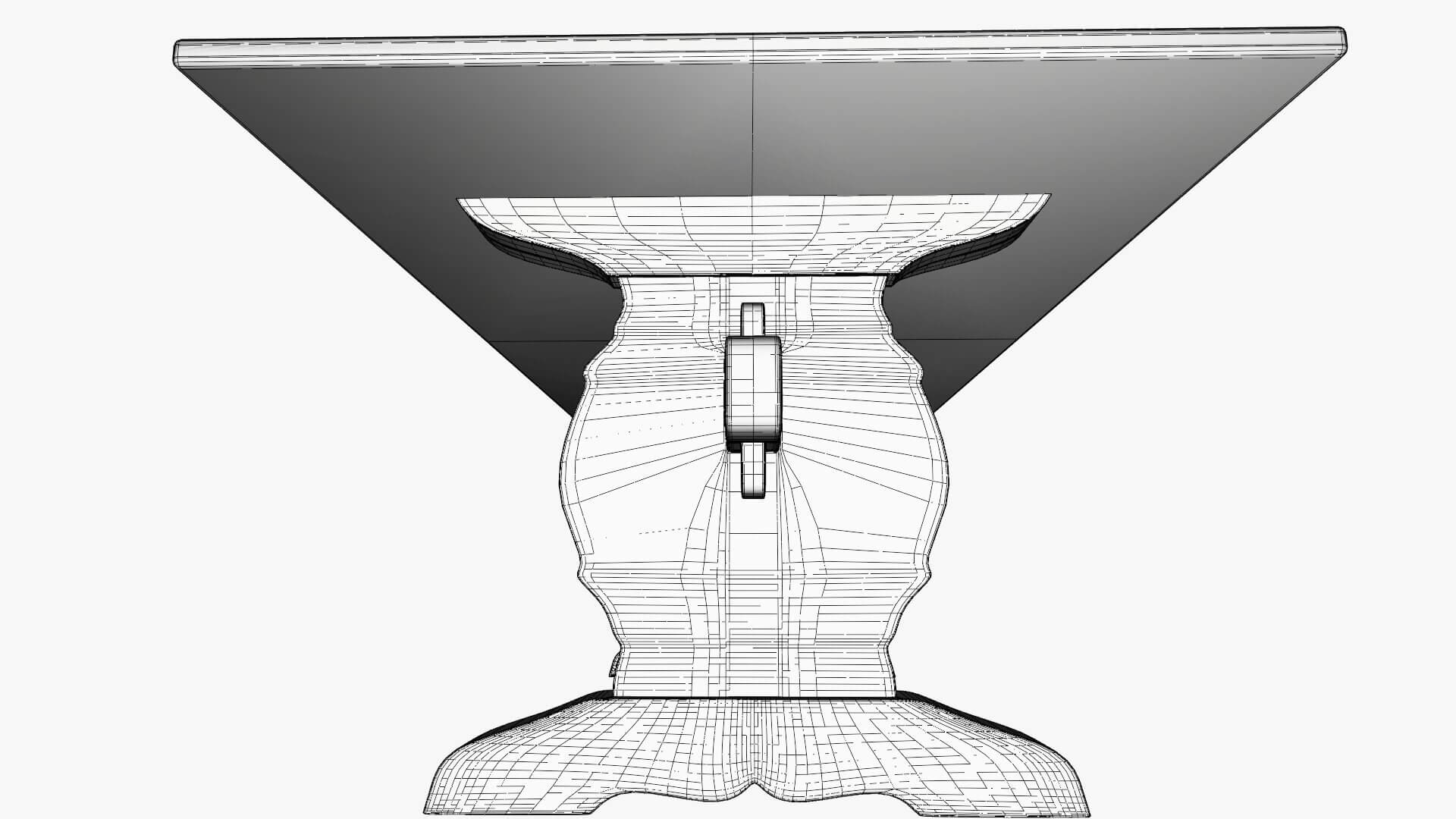 Trestle Table - 3D Model by Blenduffo