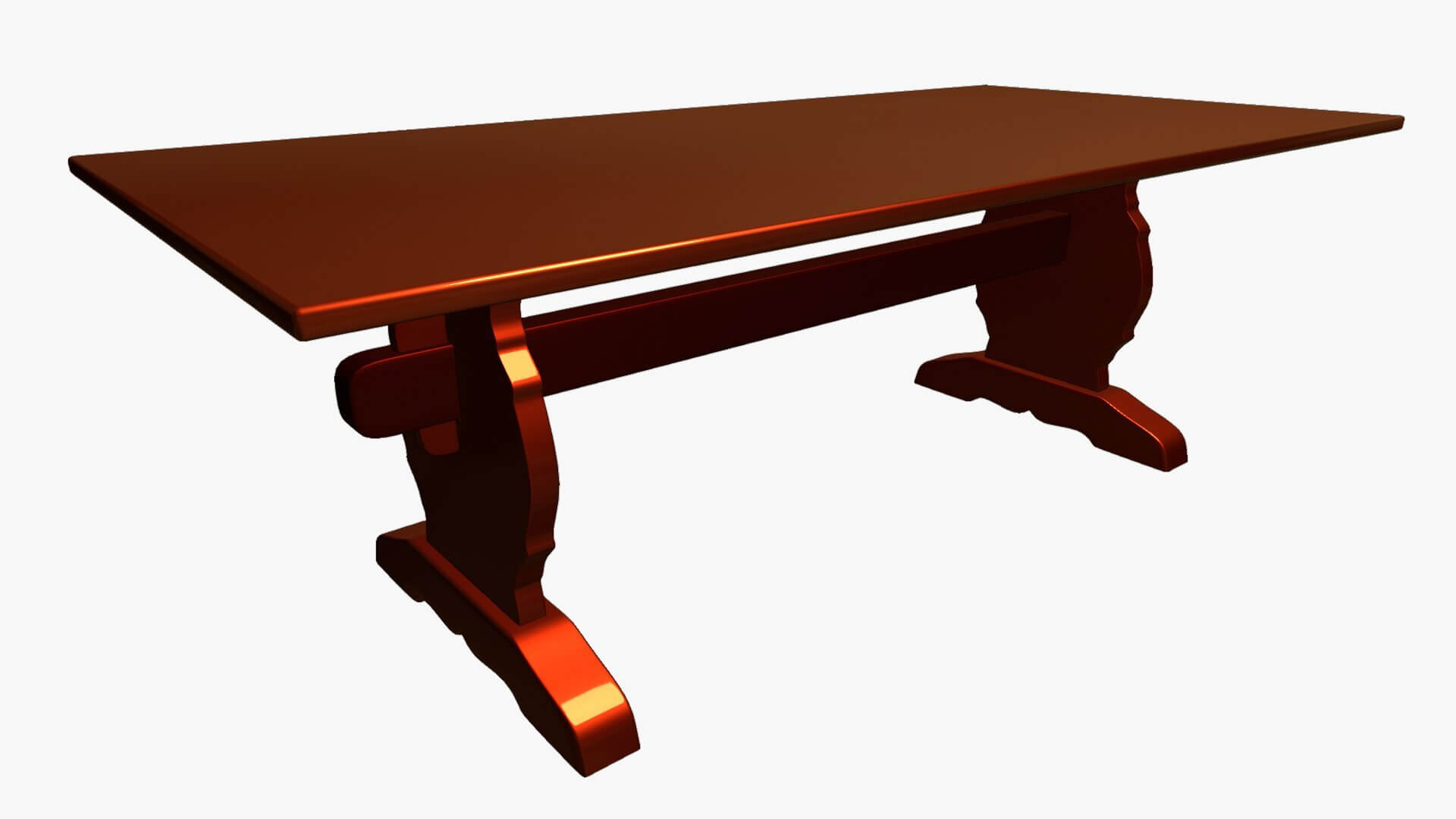 Trestle Table - 3D Model by Blenduffo