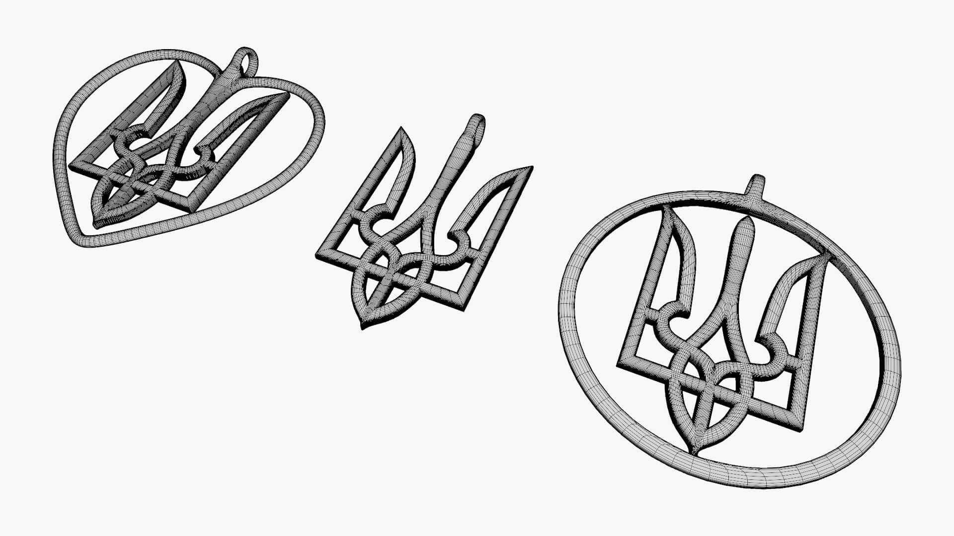 Tryzub Pendants - 3D Model by Blenduffo