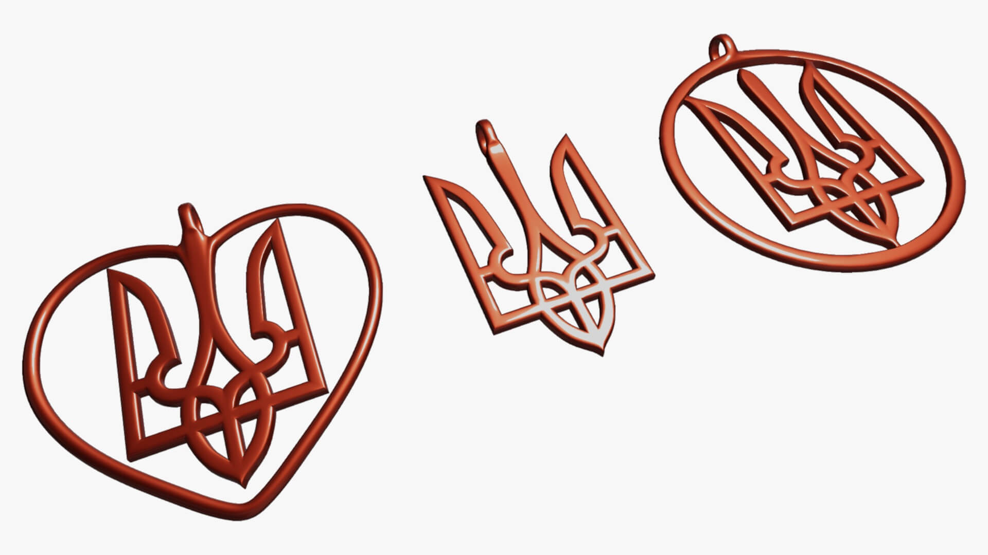 Tryzub Pendants - 3D Model by Blenduffo