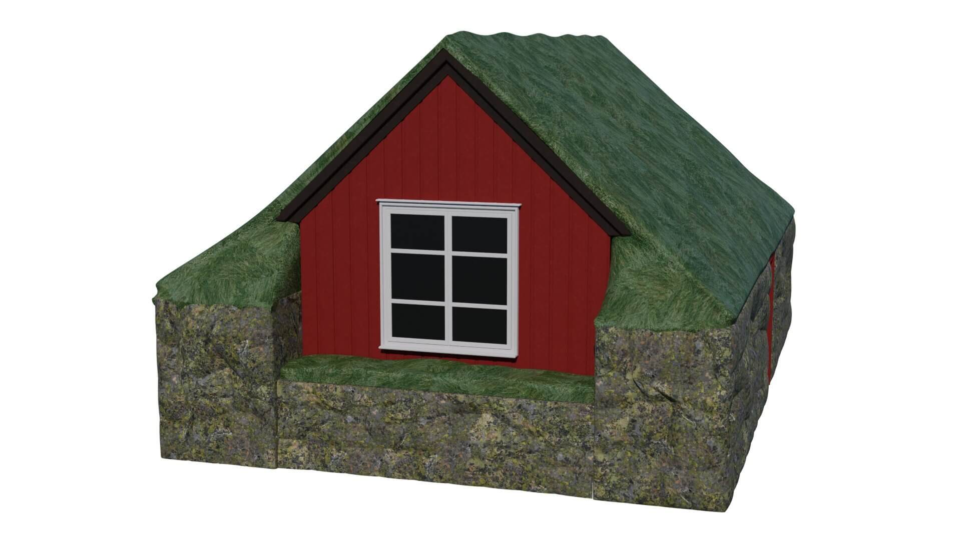 Turf House - 3D Model by Blenduffo