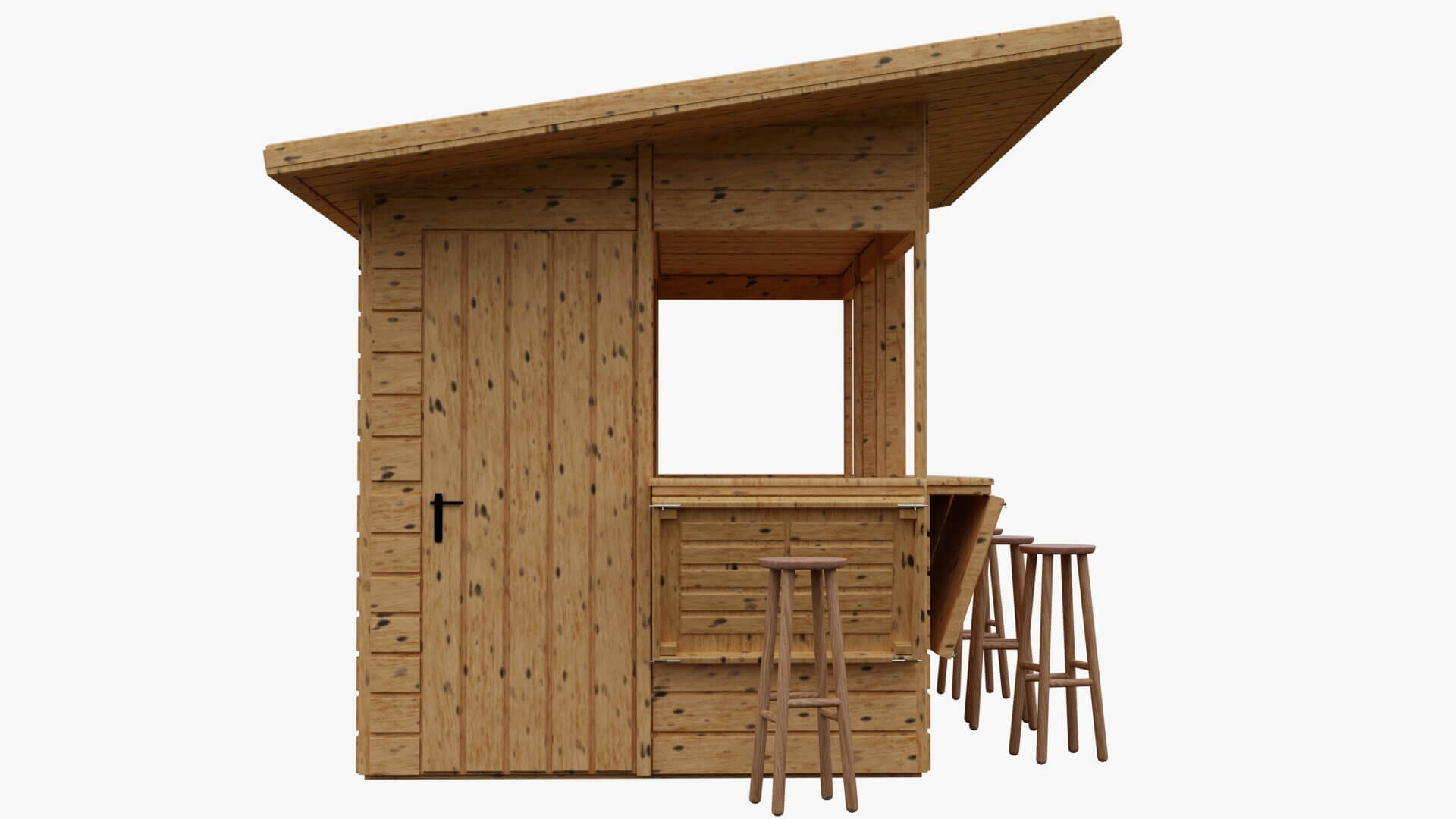 Wooden Kiosk - 3D Model by Blenduffo