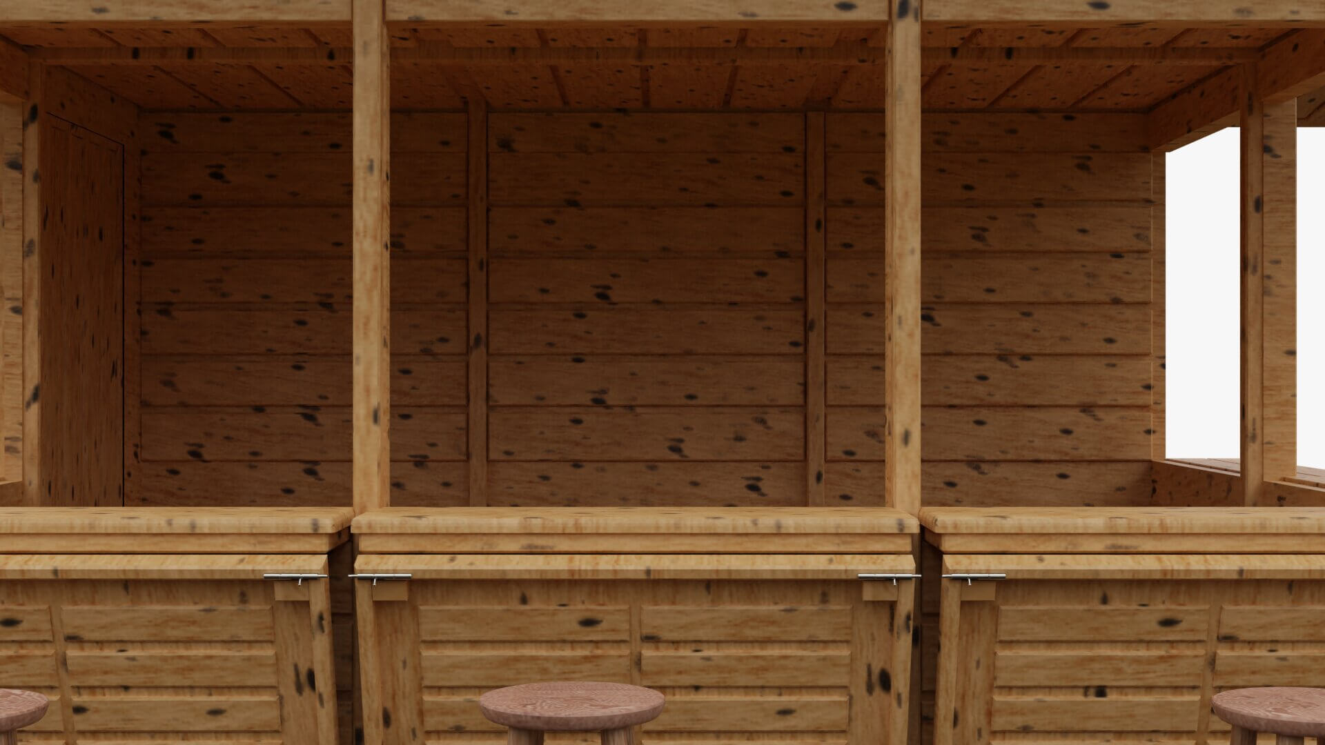 Wooden Kiosk - 3D Model by Blenduffo