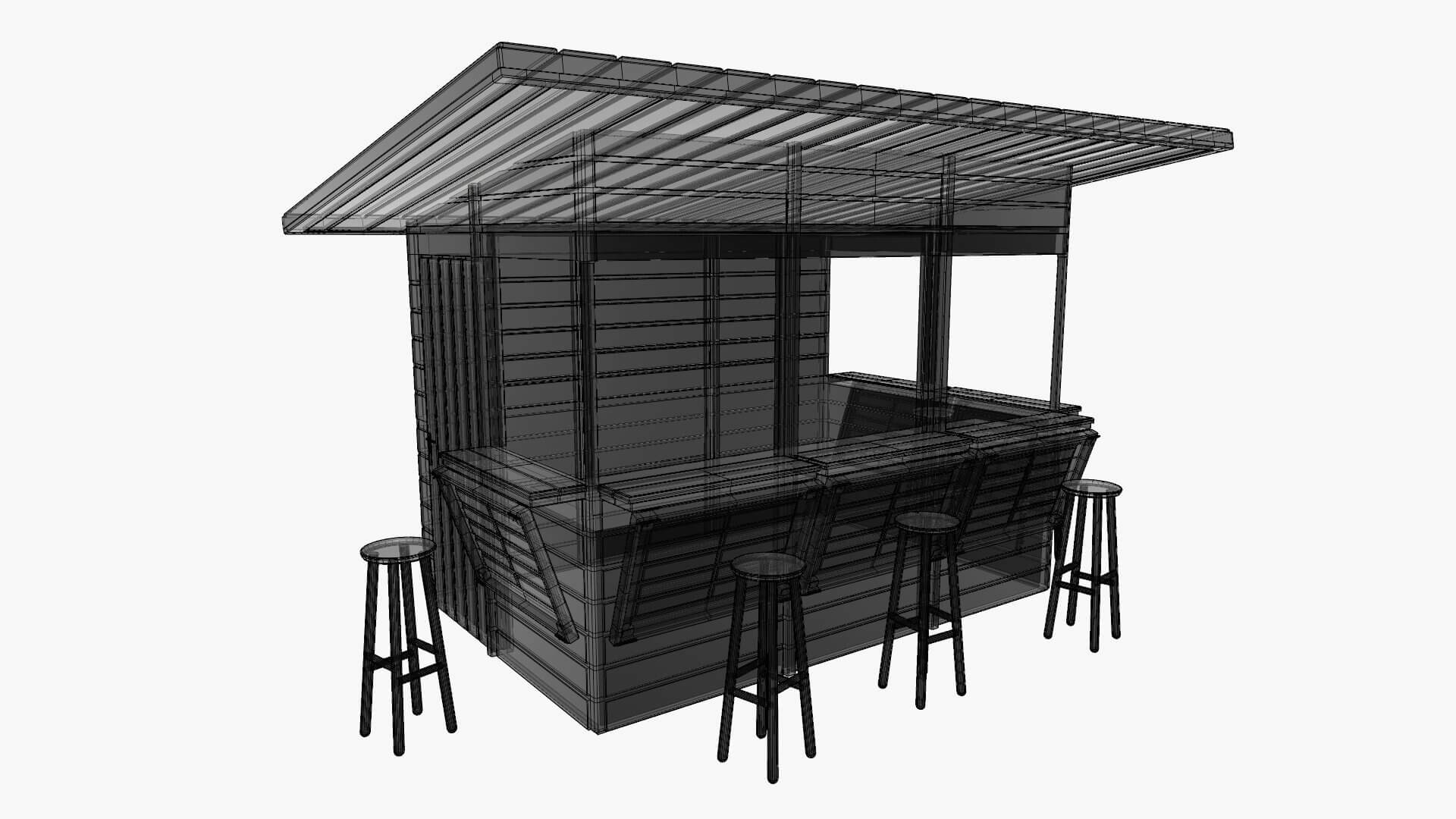 Wooden Kiosk - 3D Model by Blenduffo