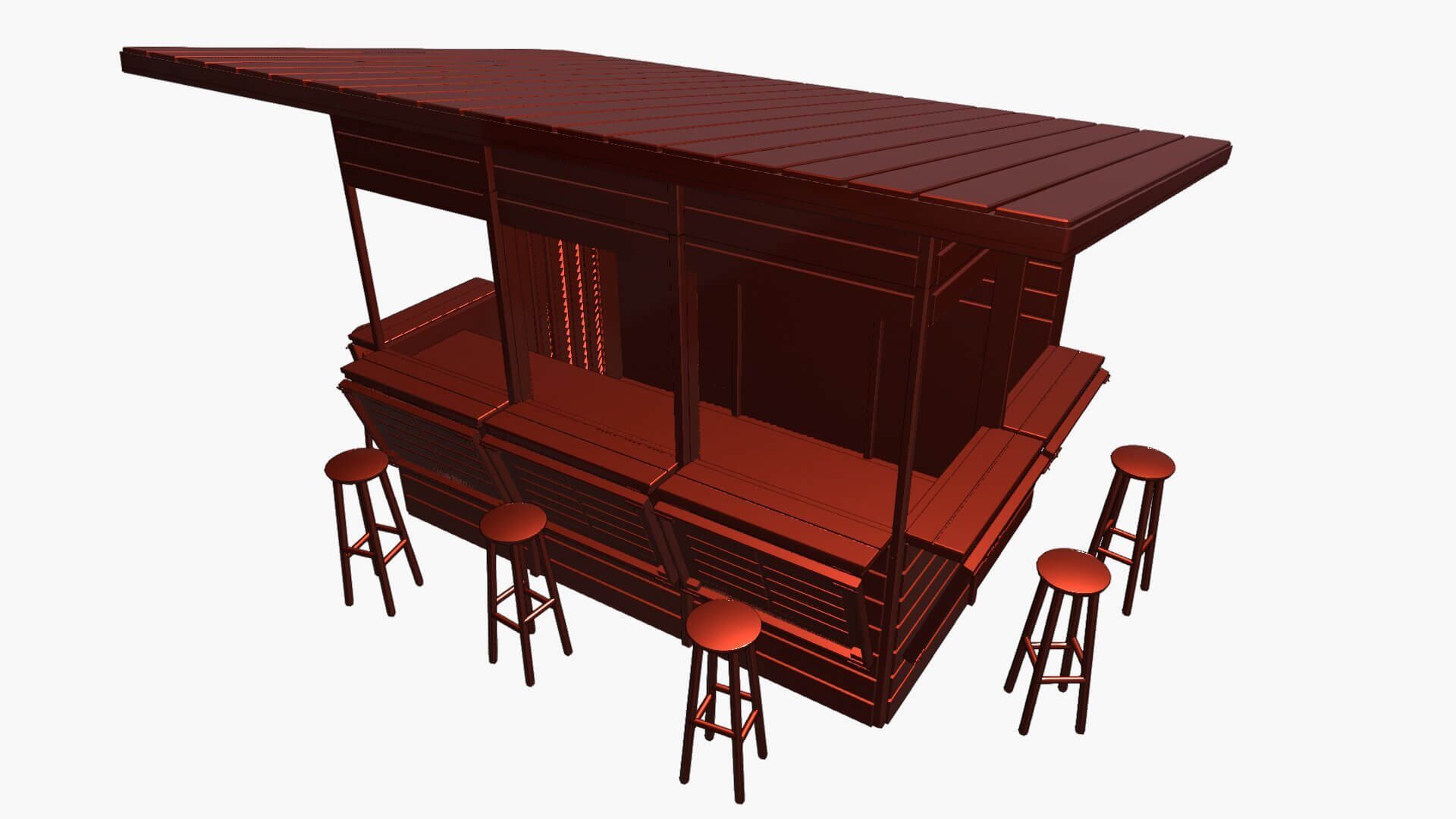 Wooden Kiosk - 3D Model by Blenduffo