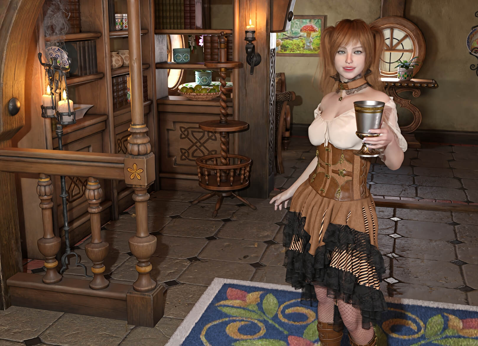 A Welcoming Respite 3D Render, Digital Art by Blue Flame