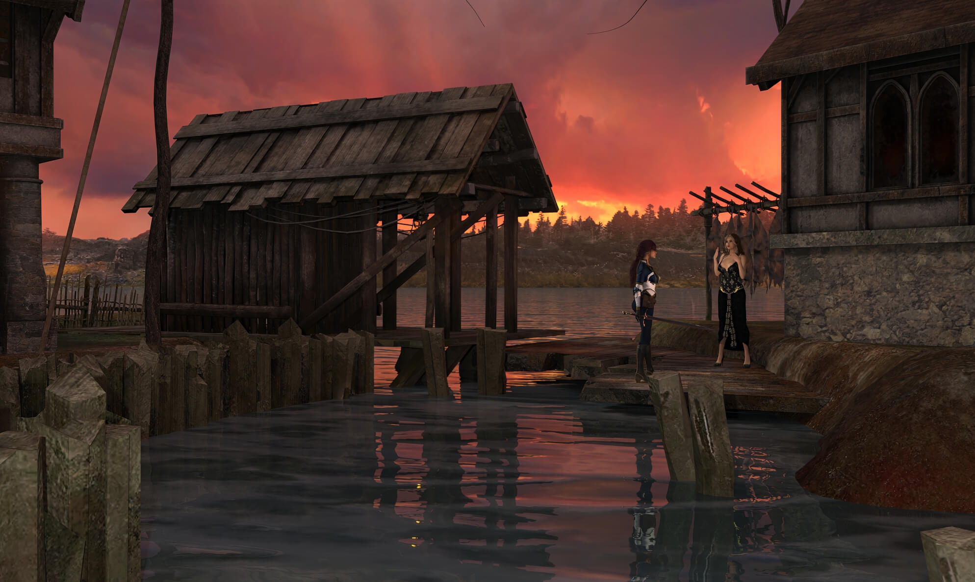 Fire Lights Up the Sky 3D Render, Digital Art by Blue Flame