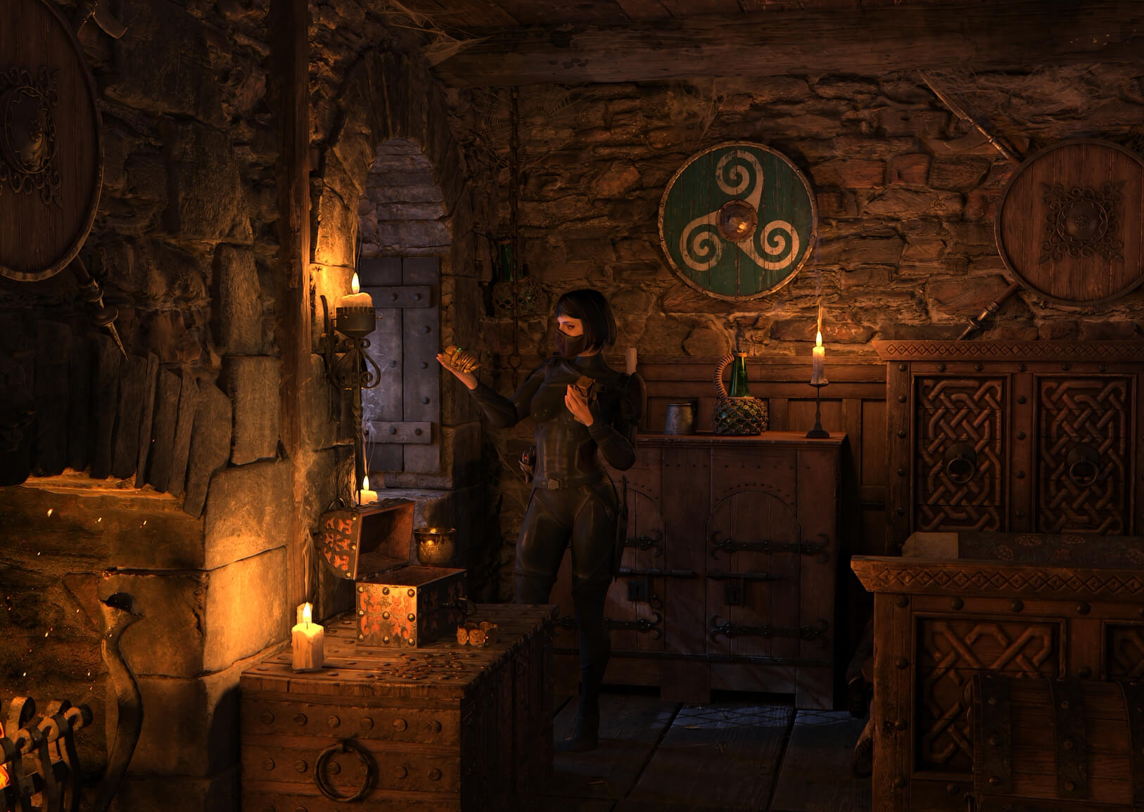 Gold for the Taking 3D Render, Digital Art by Blue Flame